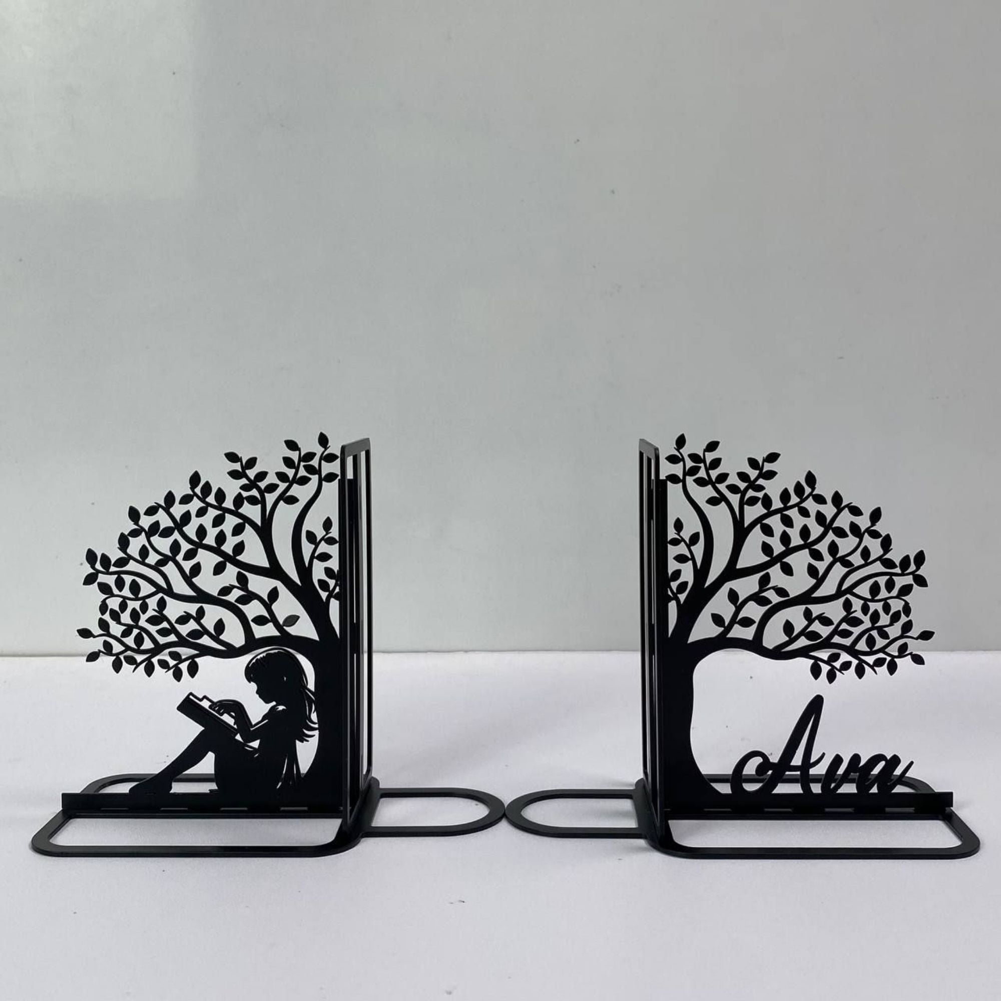 Craftnamesign Custom Girl Reading Book Metal Book Ends for Shelves ...