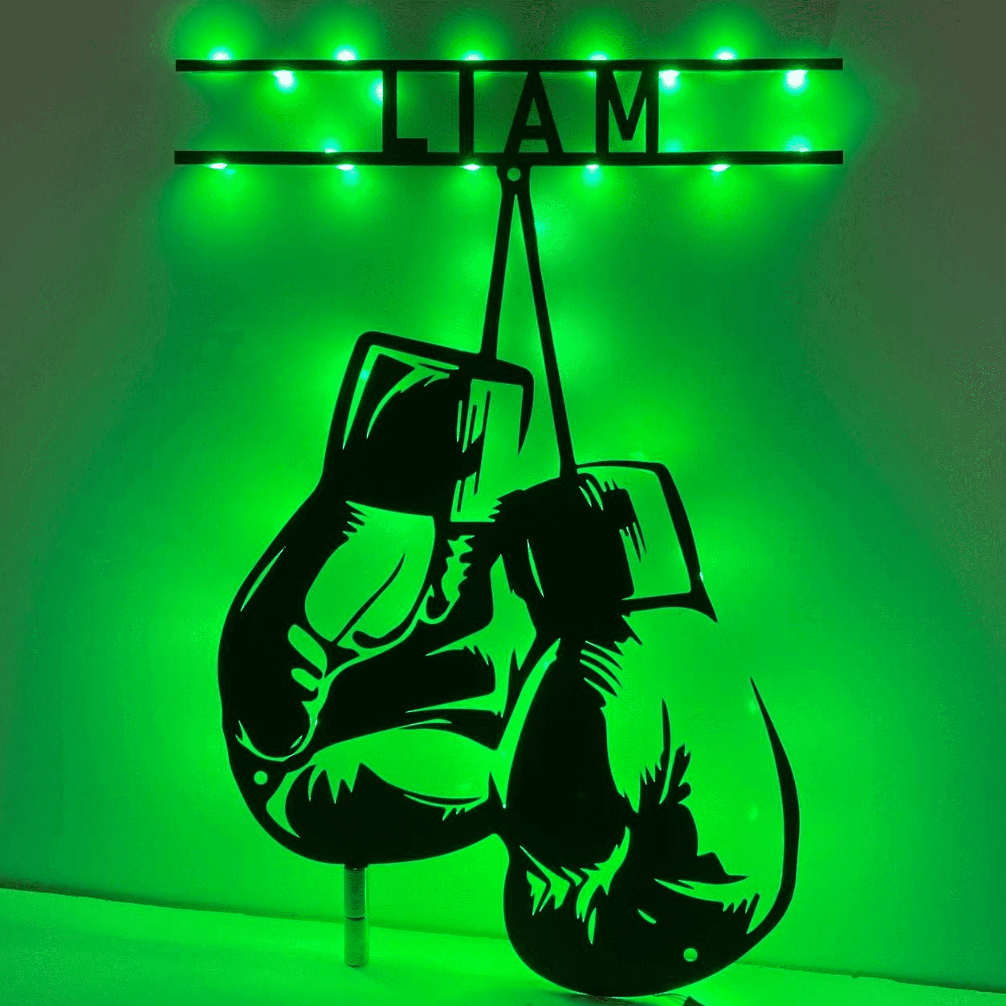 Craftnamesign Custom Boxing Gloves Metal Wall Art LED Light, Boxing ...
