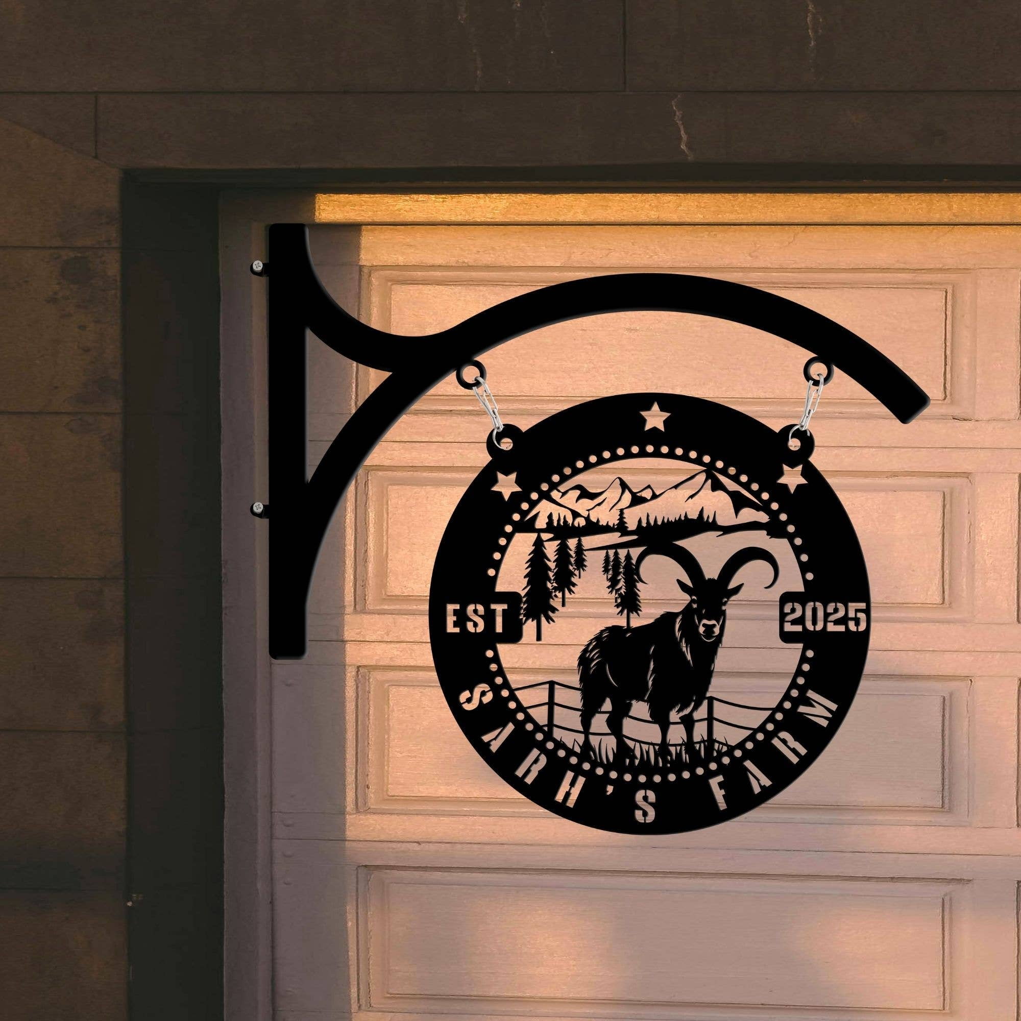 Craftnamesign Custom Goat Farm Metal Wall Hanging Sign, Goat Farmhouse ...