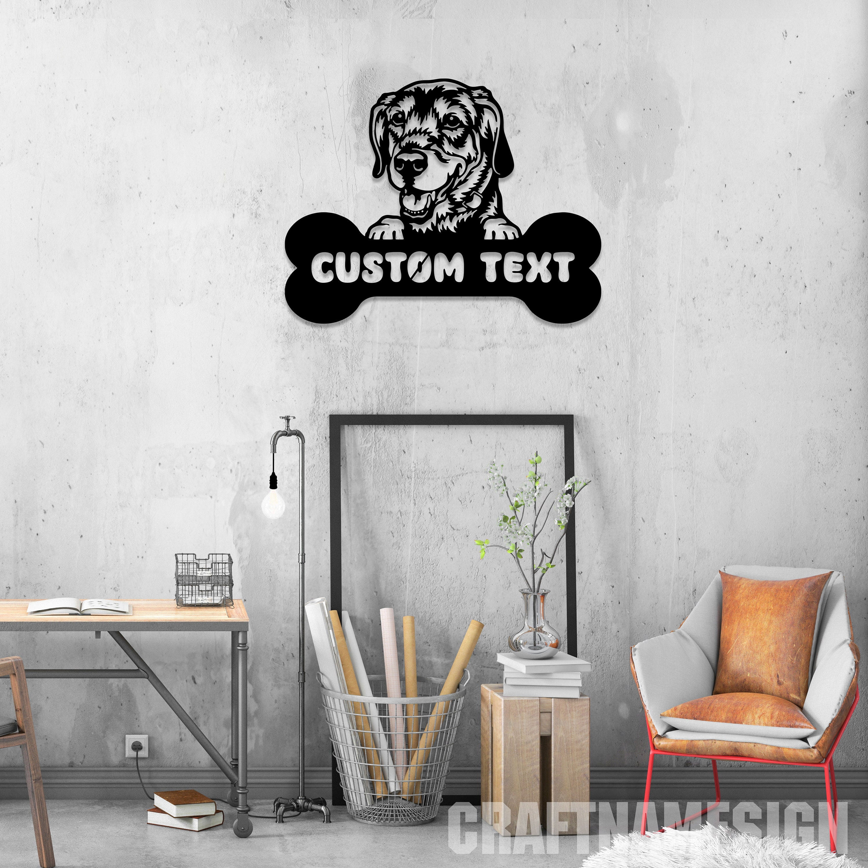 Craftnamesign Custom Golden Retriever Metal Sign LED Light, Dog Lover ...