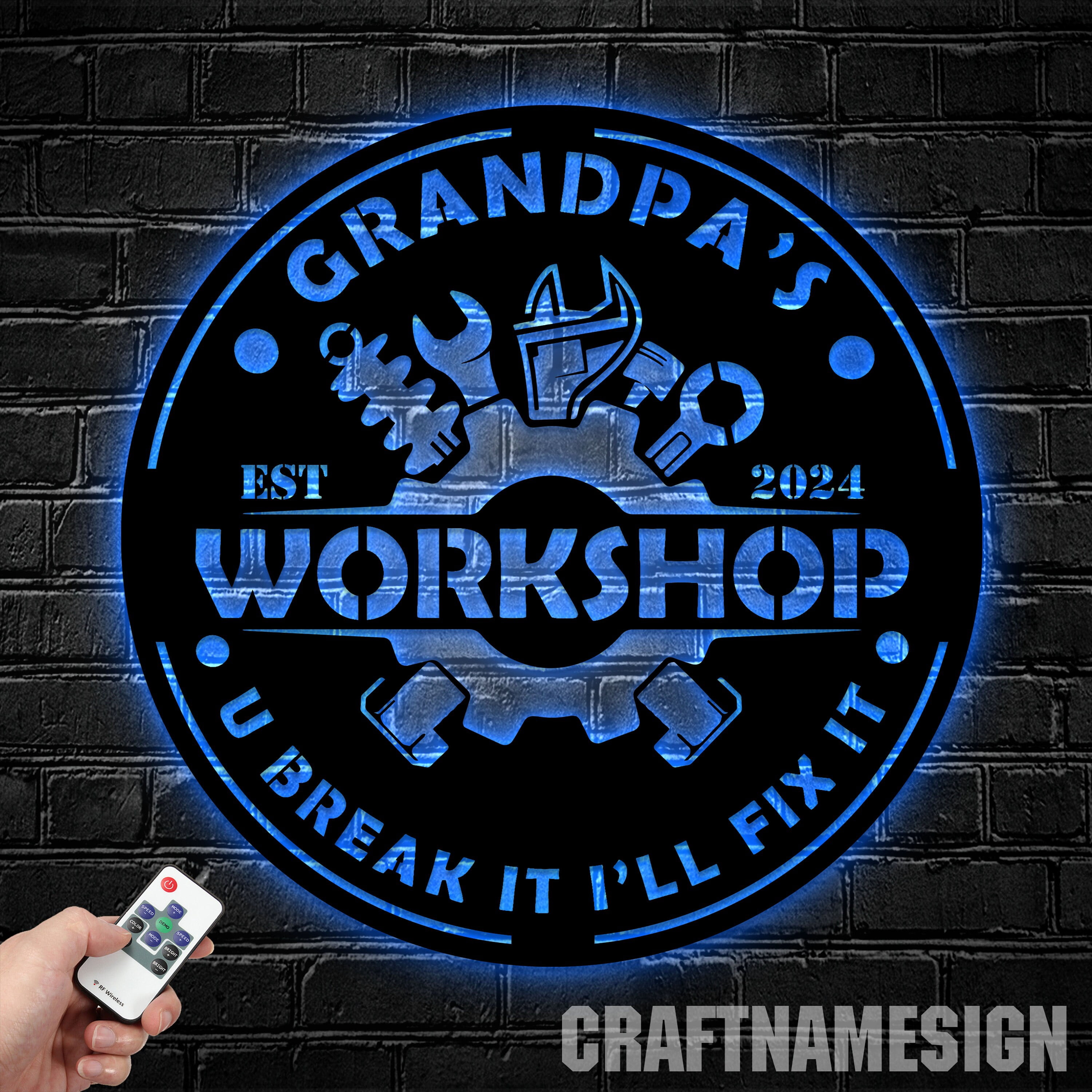 Craftnamesign Custom Grandpa Workshop Mechanic Garage Metal Wall Art ...