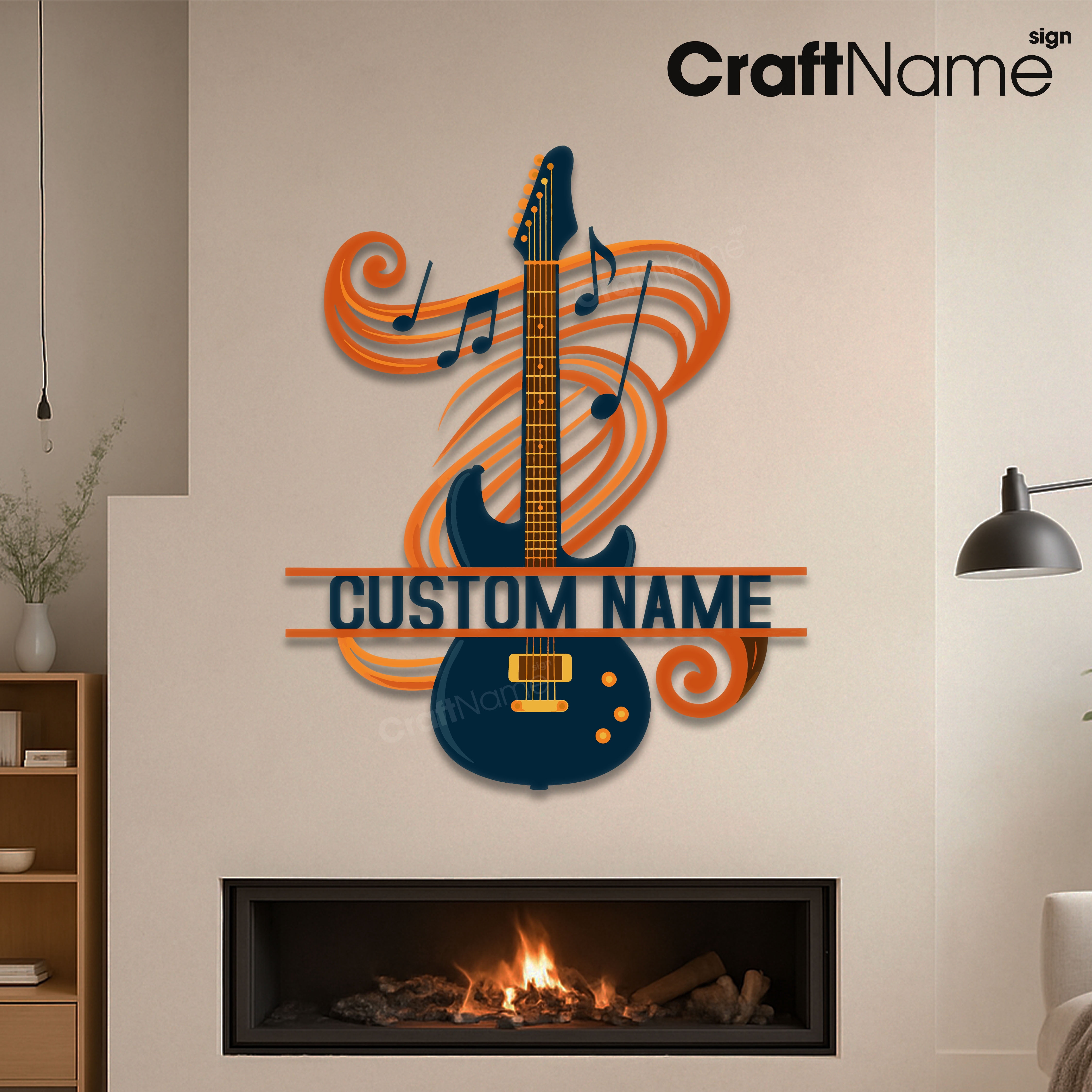 Craftnamesign Custom Guitar Metal Sign for Guitar Shop, Music Studio ...