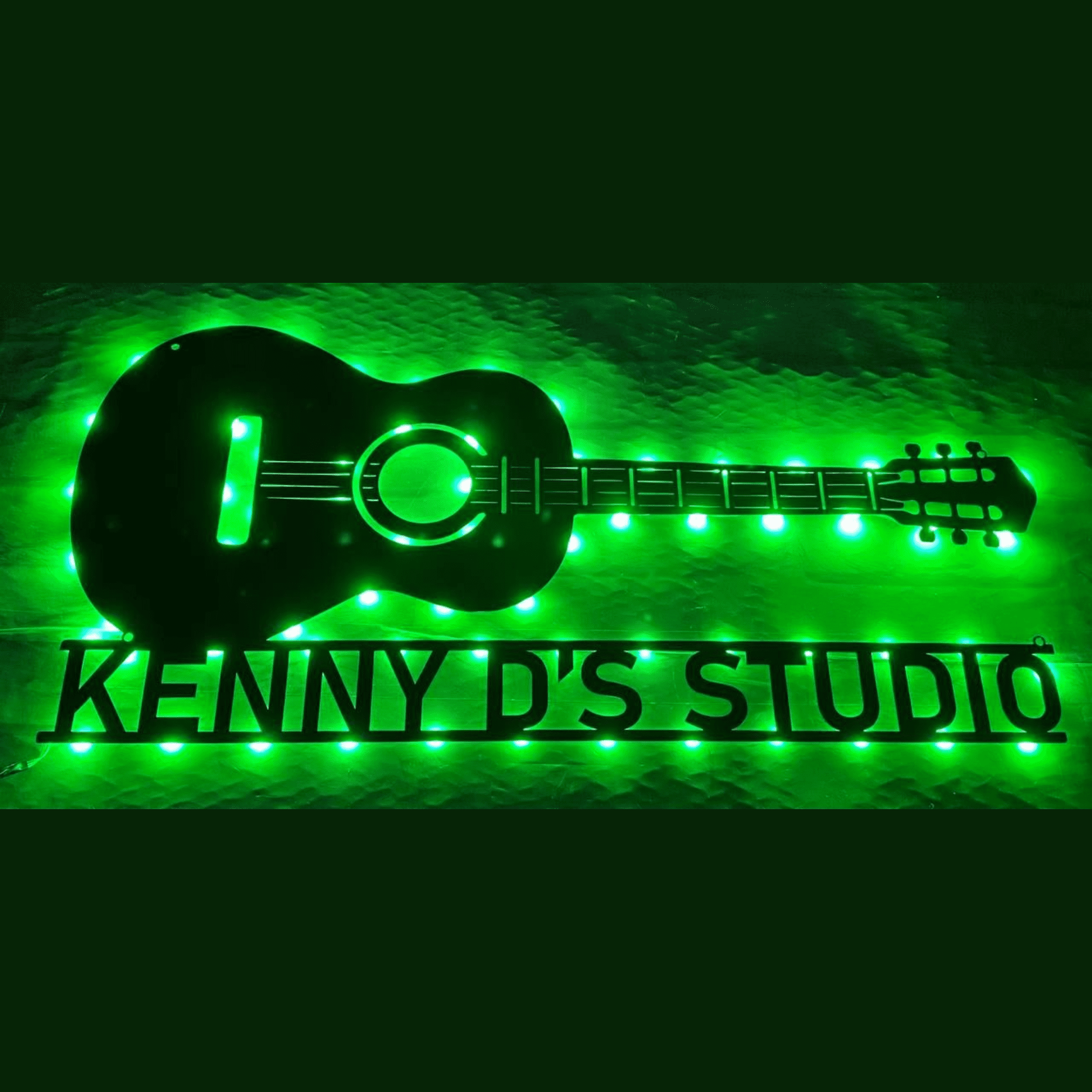 Craftnamesign Custom Guitar Metal Wall Art LED Lights, Guitar Name Sign ...