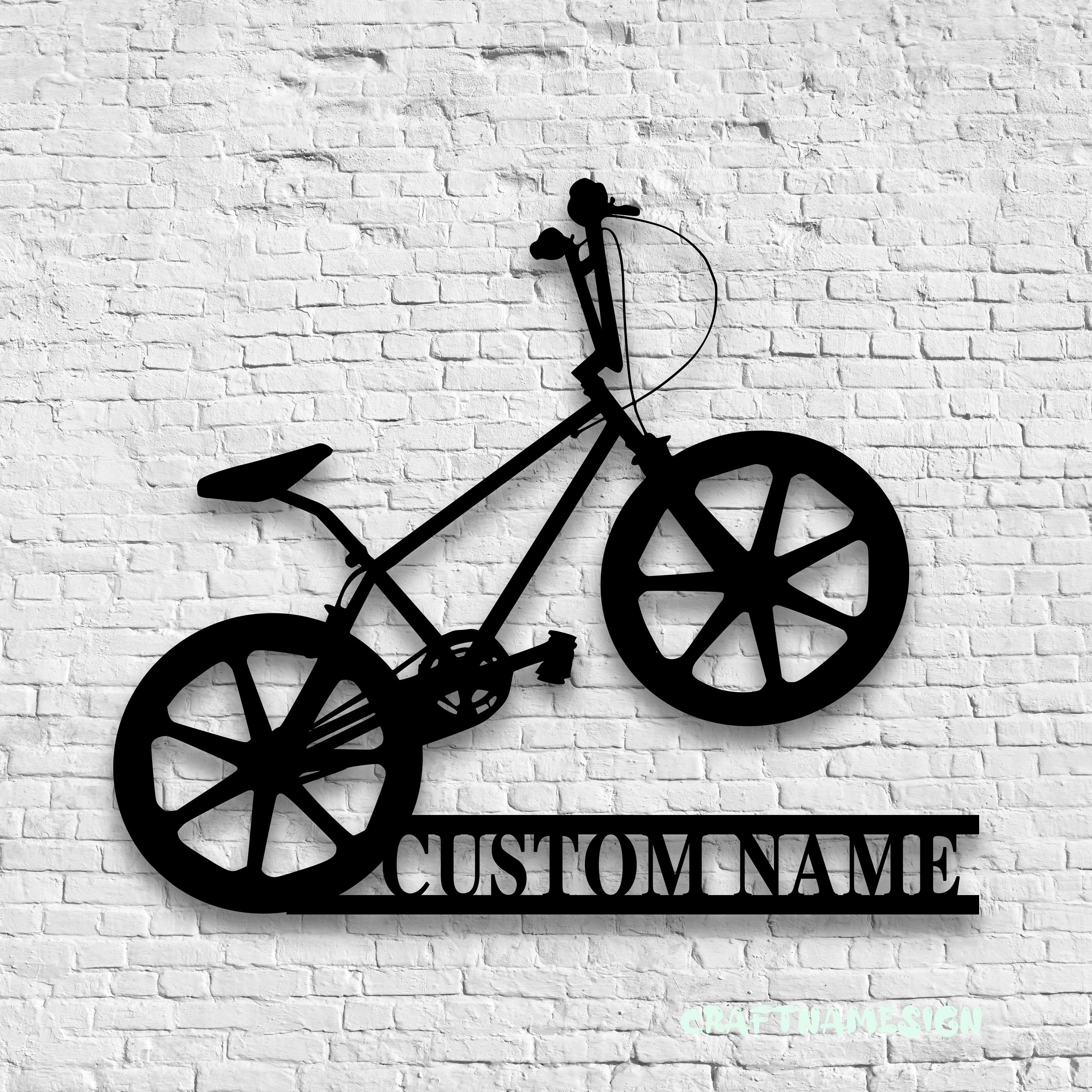 Craftnamesign Custom BMX Bike Metal Wall Art LED Light, Personalized ...