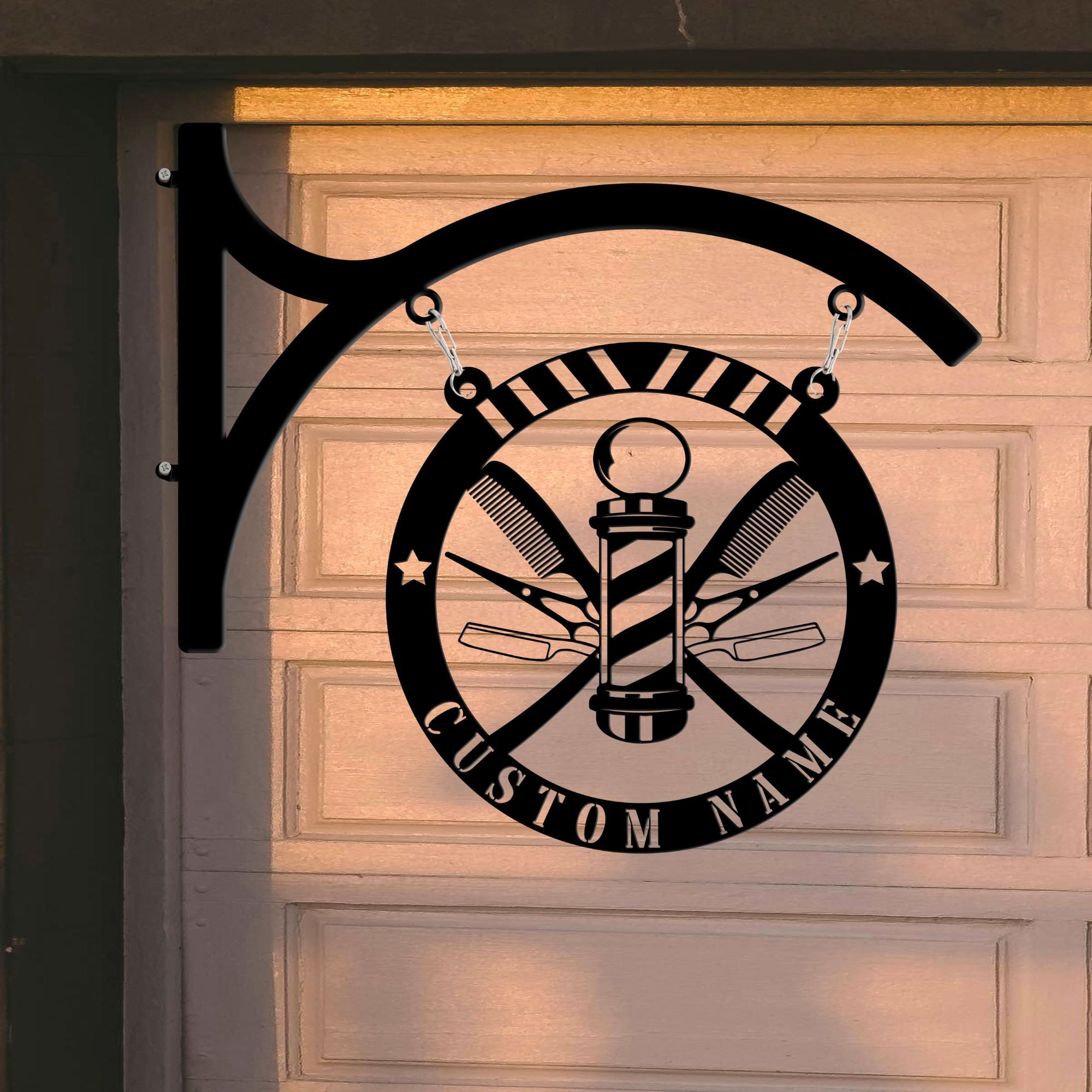 Craftnamesign Custom Hair Salon Metal Hanging Sign Wall Decor, Barber ...