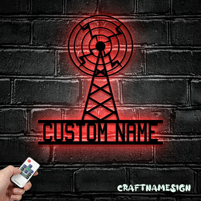 Craftnamesign Custom Ham Radio Metal Wall Art LED Light, Personalized ...