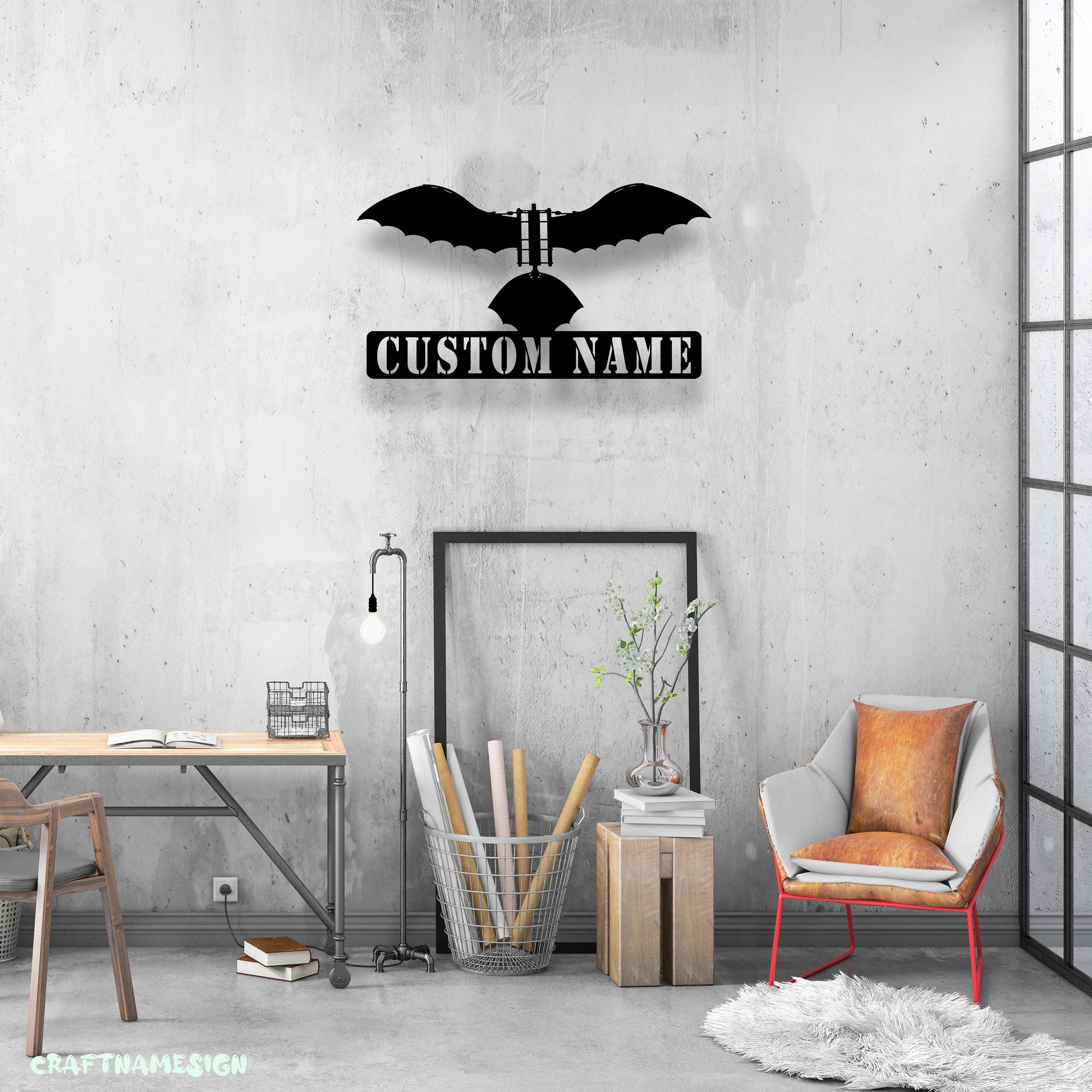 Craftnamesign Custom Hang Gliding Metal Wall Art LED Light, Custom Hang ...