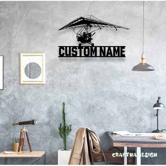 Craftnamesign Custom Hang Gliding Metal Wall Art LED Light ...