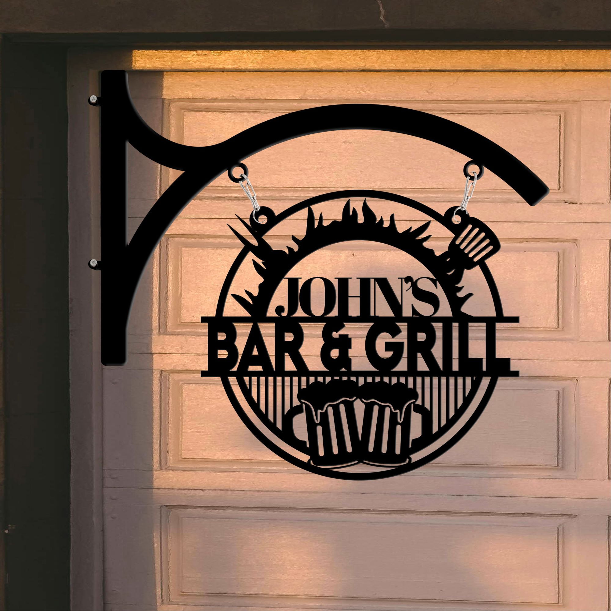 Craftnamesign Custom Hanging Bar Grill Metal Sign, Bar Grill Store ...