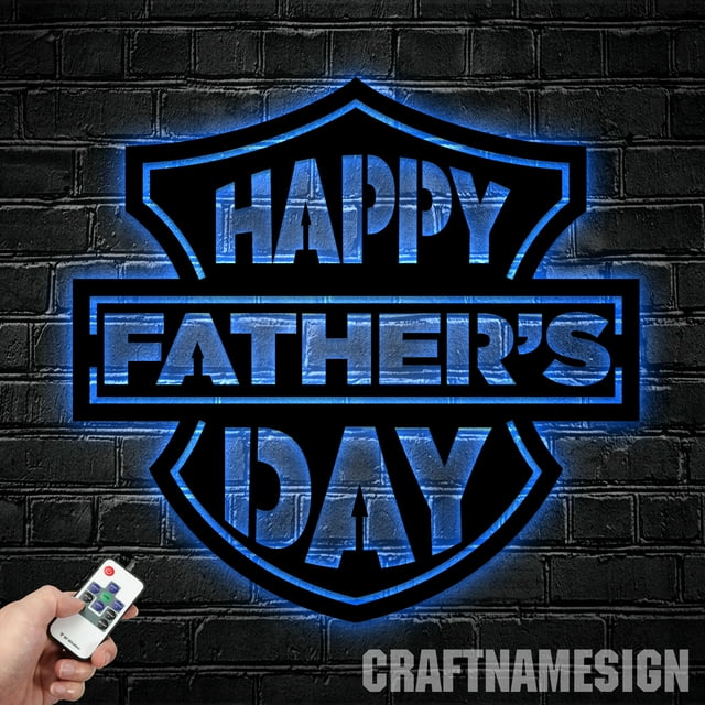 Craftnamesign Custom Happy Father's Day Metal Art LED , Personalized ...