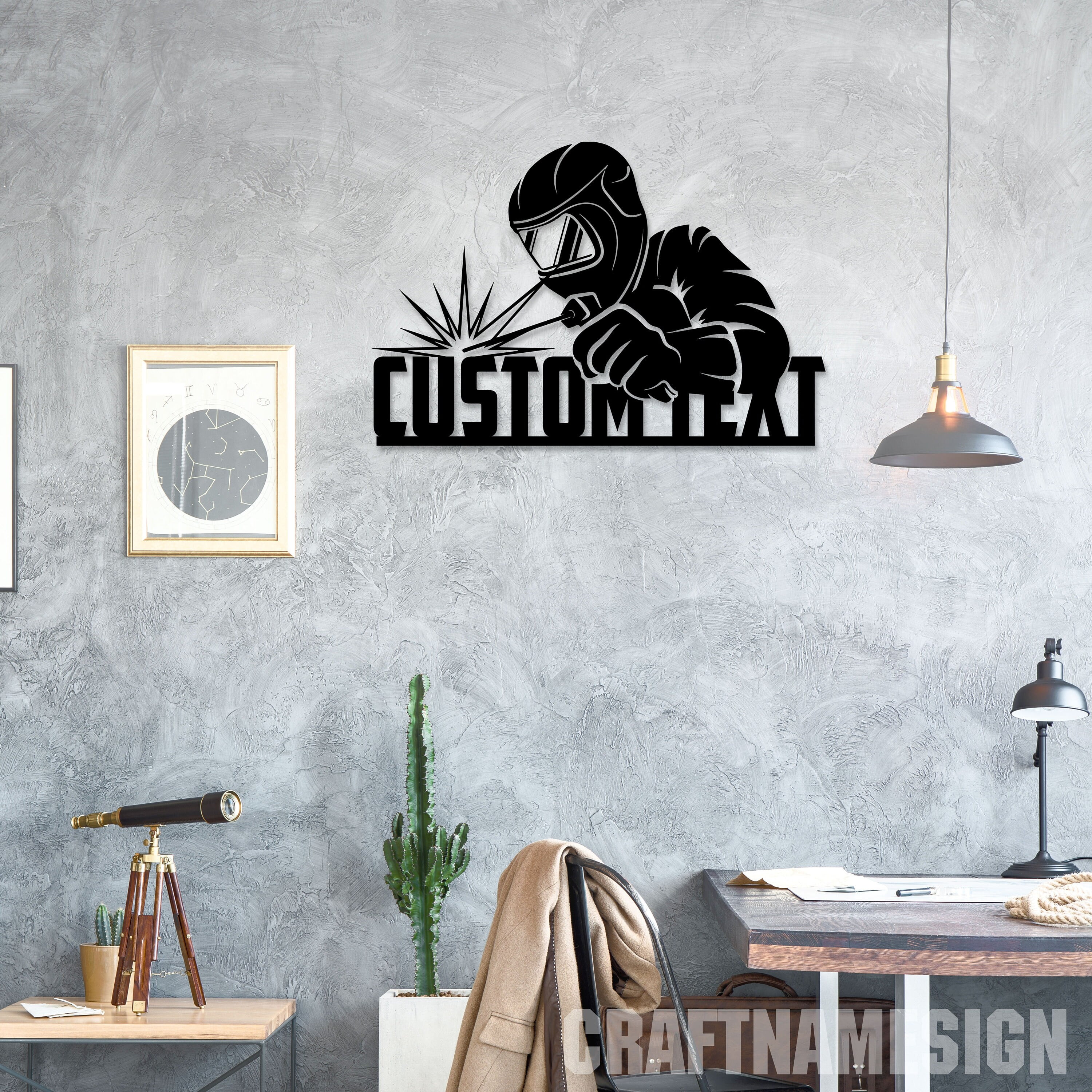 Craftnamesign Custom Welding Metal Wall Art LED Light, Personalized ...