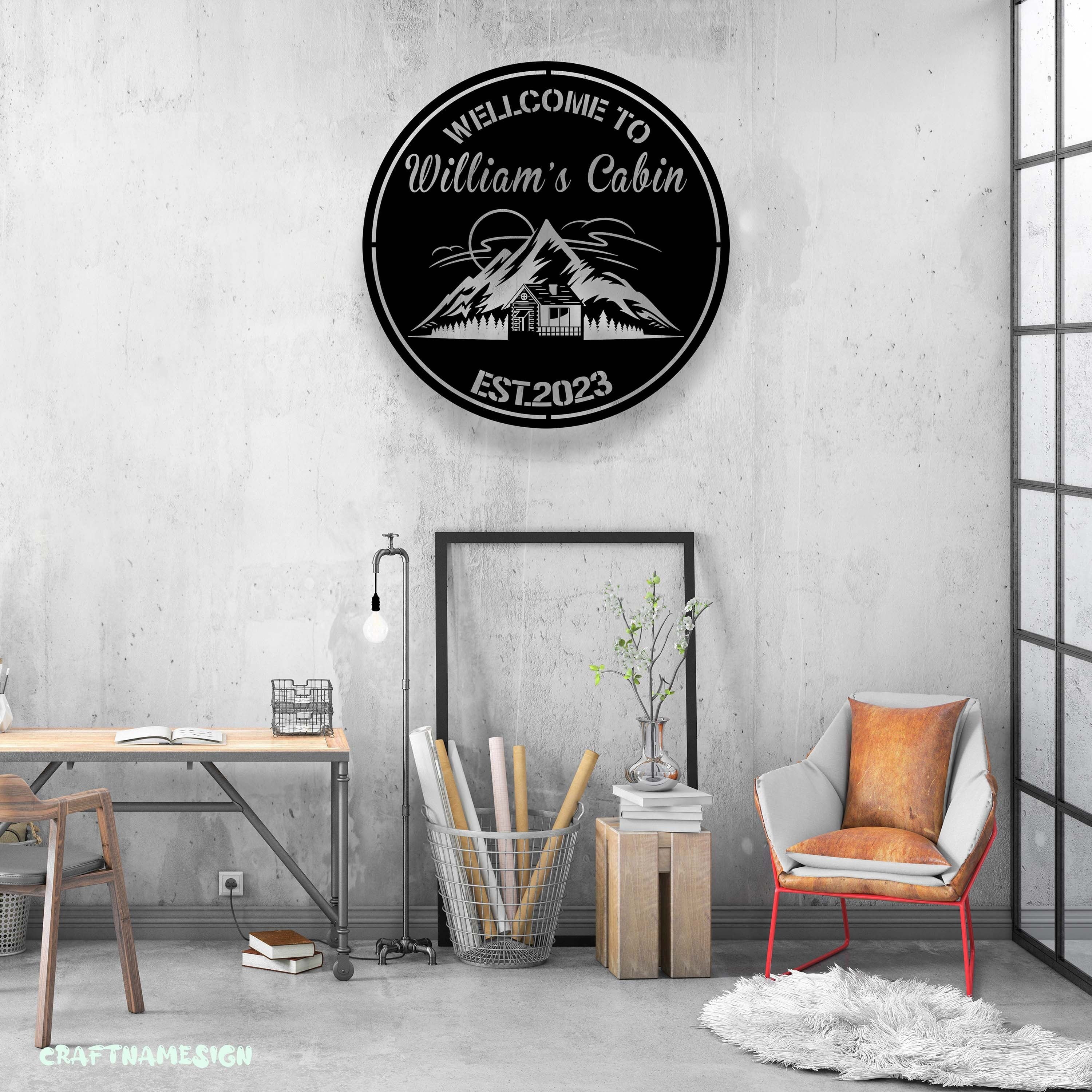 Craftnamesign Custom Cabin Life Metal Wall Art LED Light, Personalized ...