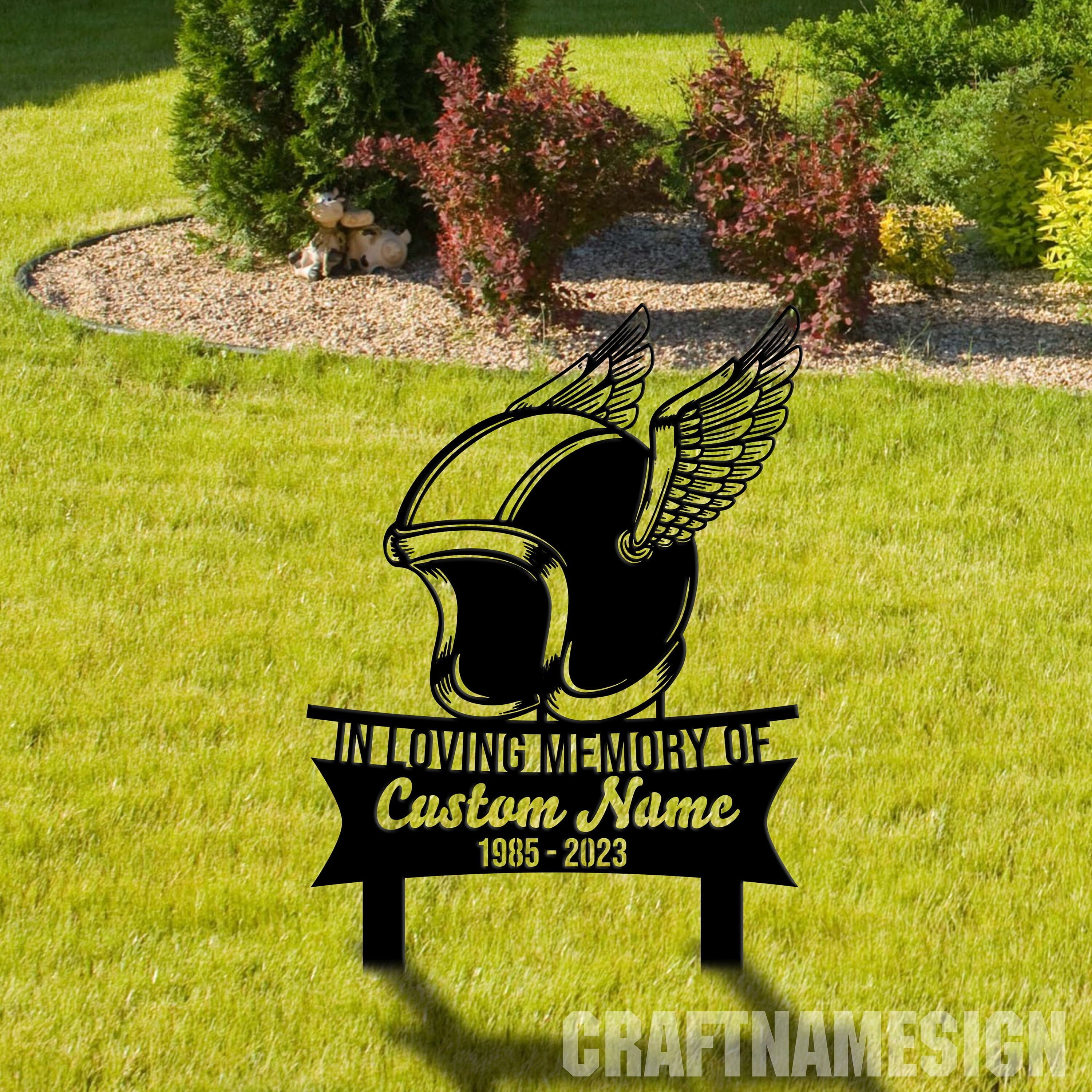 Craftnamesign Custom Helmet Motocross Memorial Stake, Biker Memorial ...