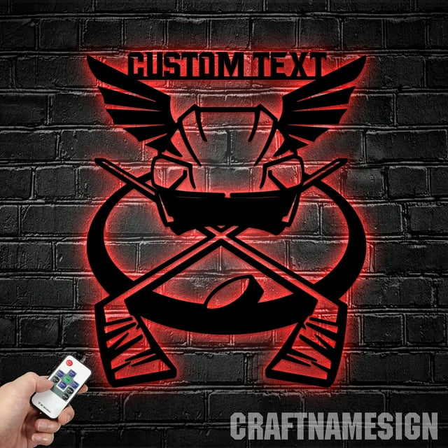 Craftnamesign Custom Hockey Metal Sign, Hockey Stick Metal Wall Art ...