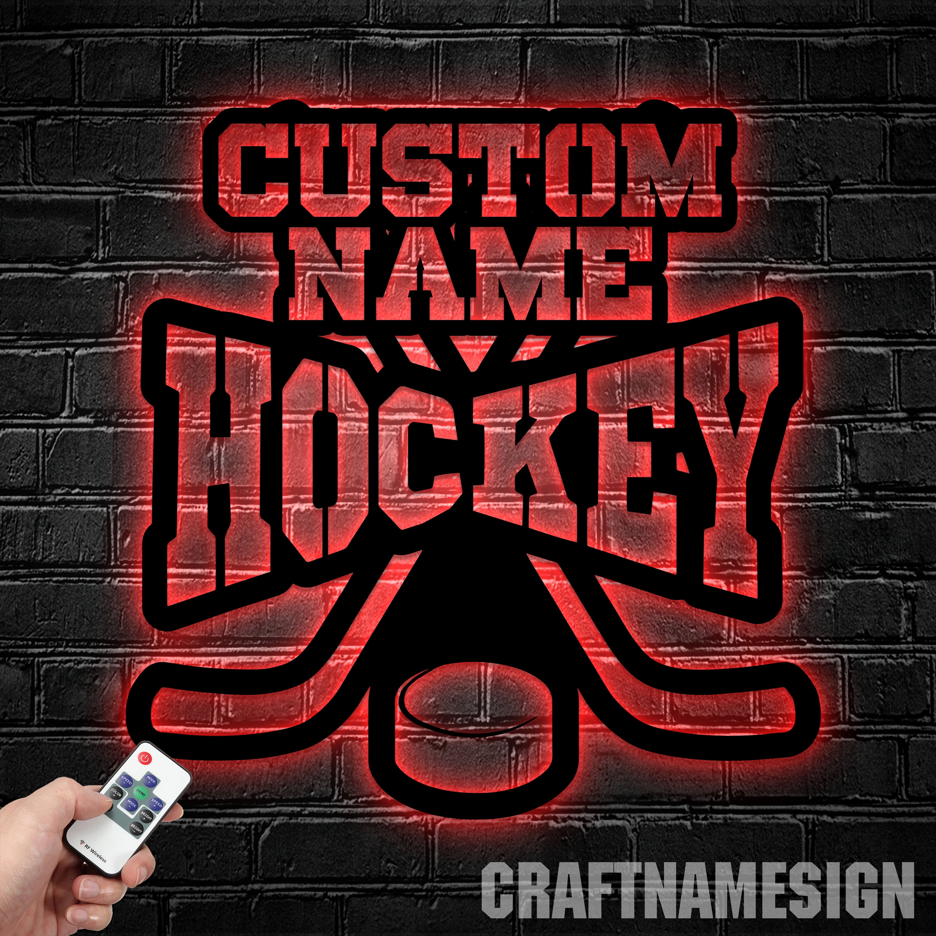 Craftnamesign Custom Hockey Metal Sign, Hockey Stick Metal Wall Art ...