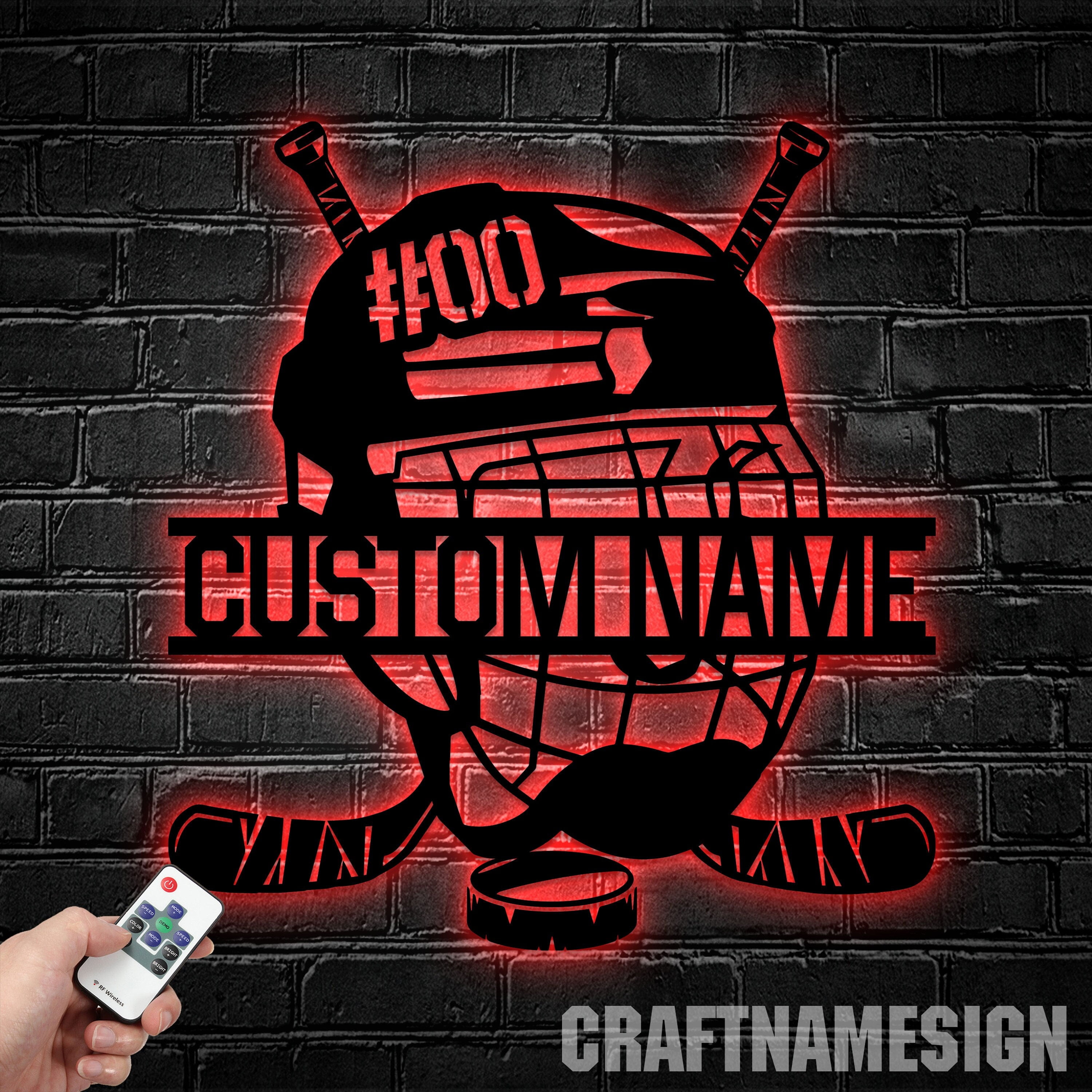 Craftnamesign Custom Hockey Metal Sign, Hockey Stick Metal Wall Art ...