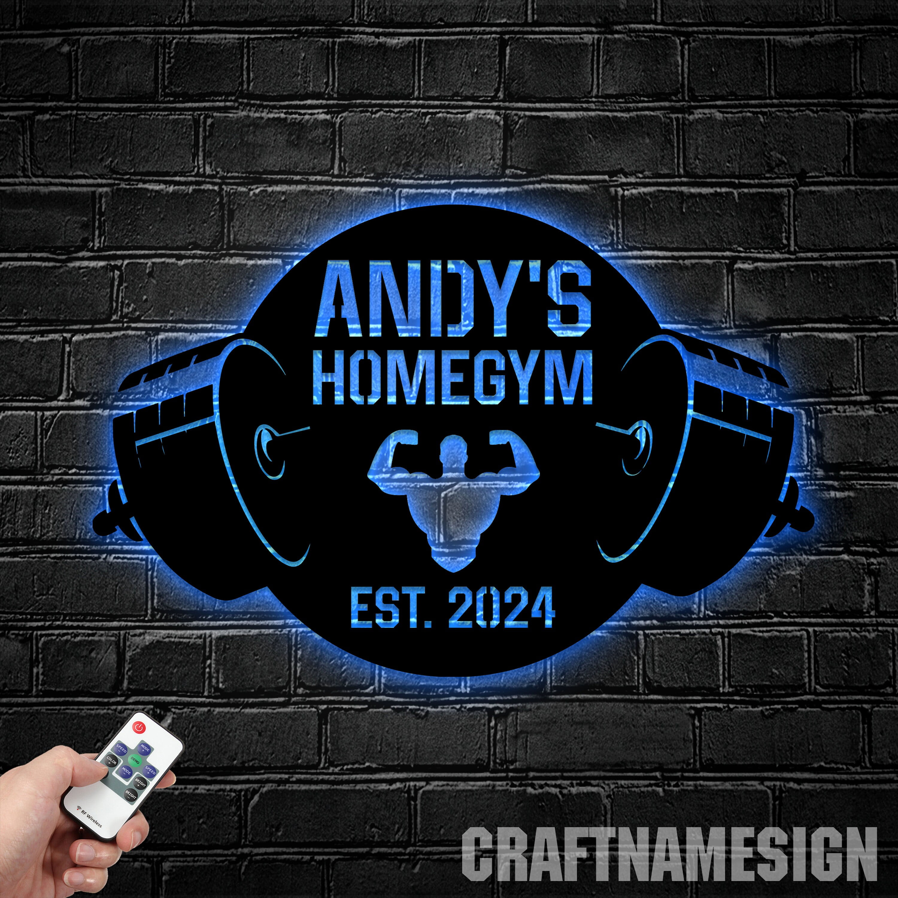 Craftnamesign Custom Home Gym Sign Metal, Gymmer Name Sign - Walmart.com