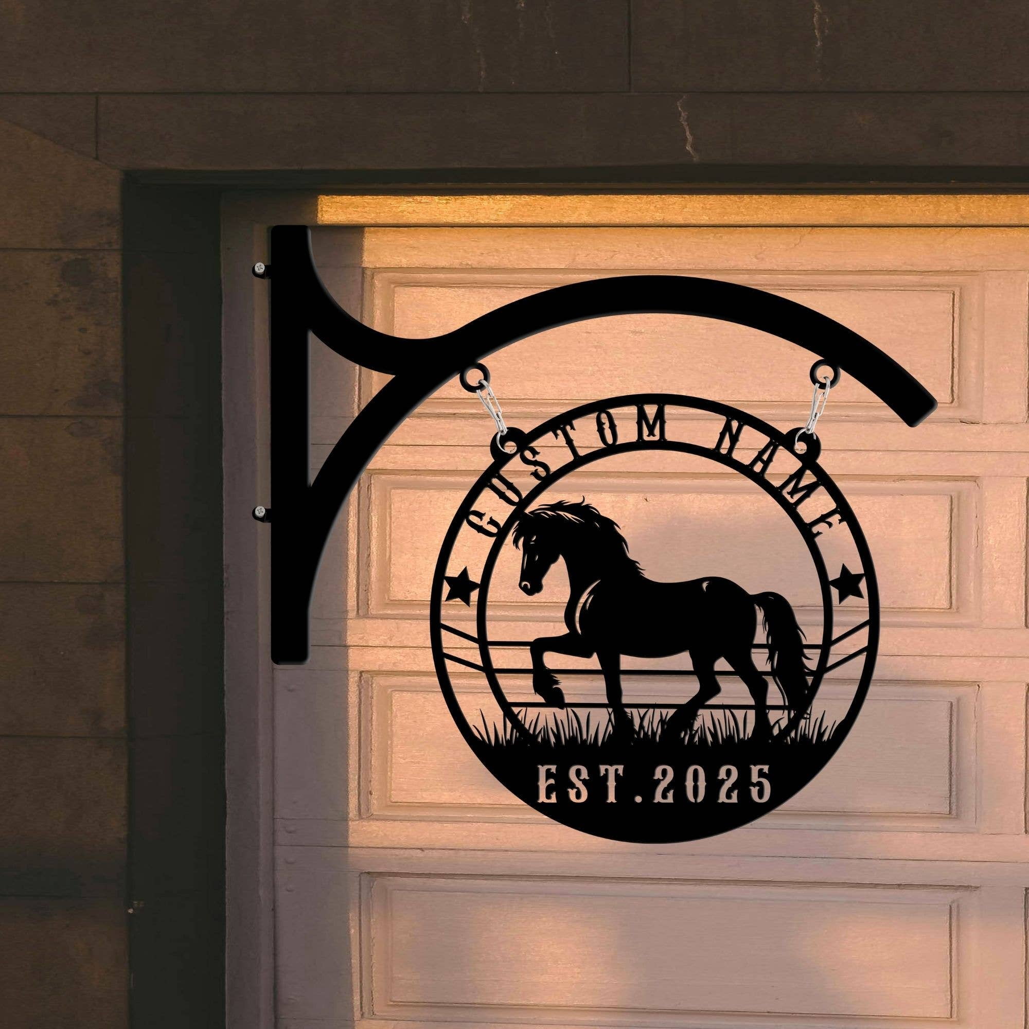 Craftnamesign Custom Horse Farm Metal Wall Hanging Sign, Metal Horse ...