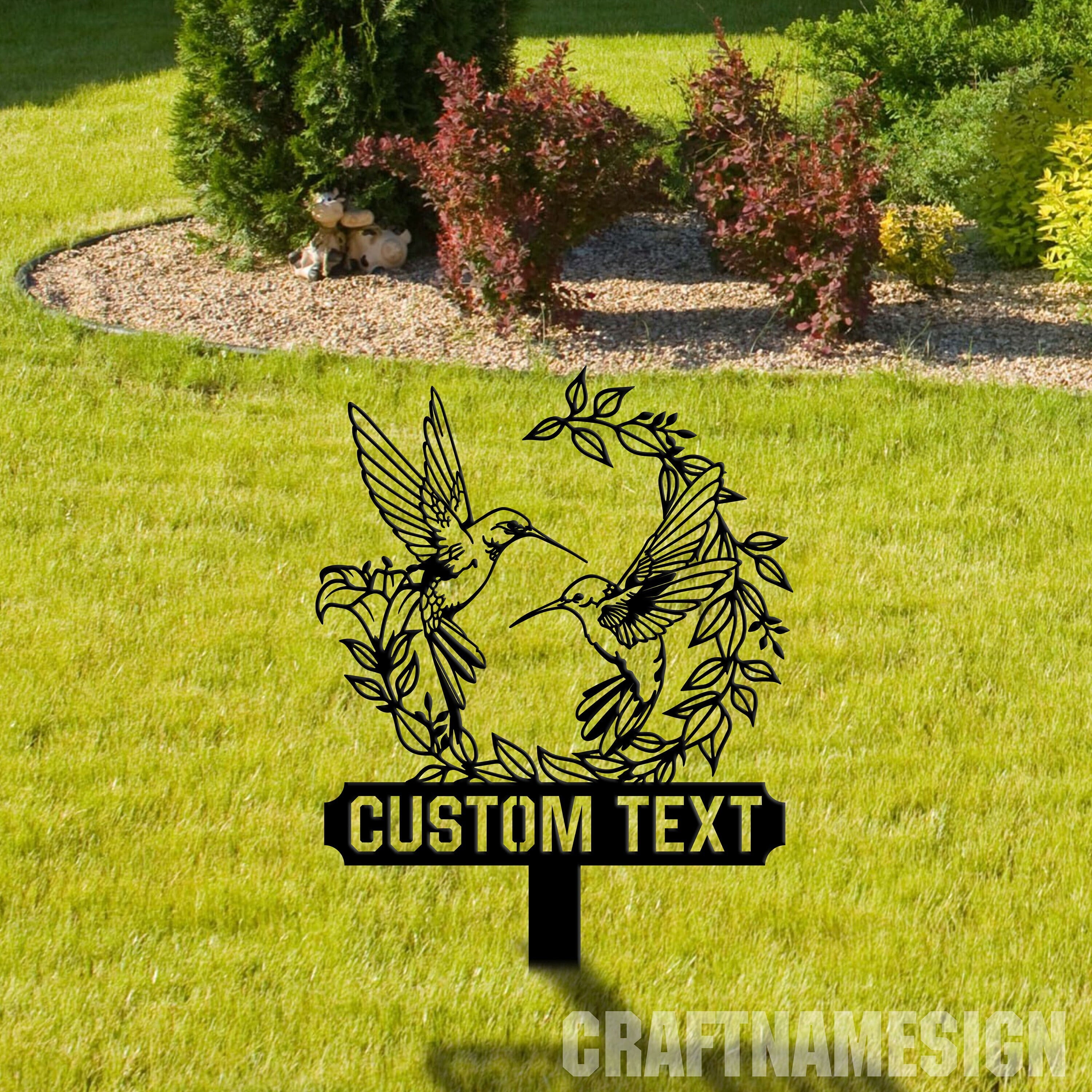 Craftnamesign Custom Hummingbird Memorial Stake, Bird Memorial Stake ...