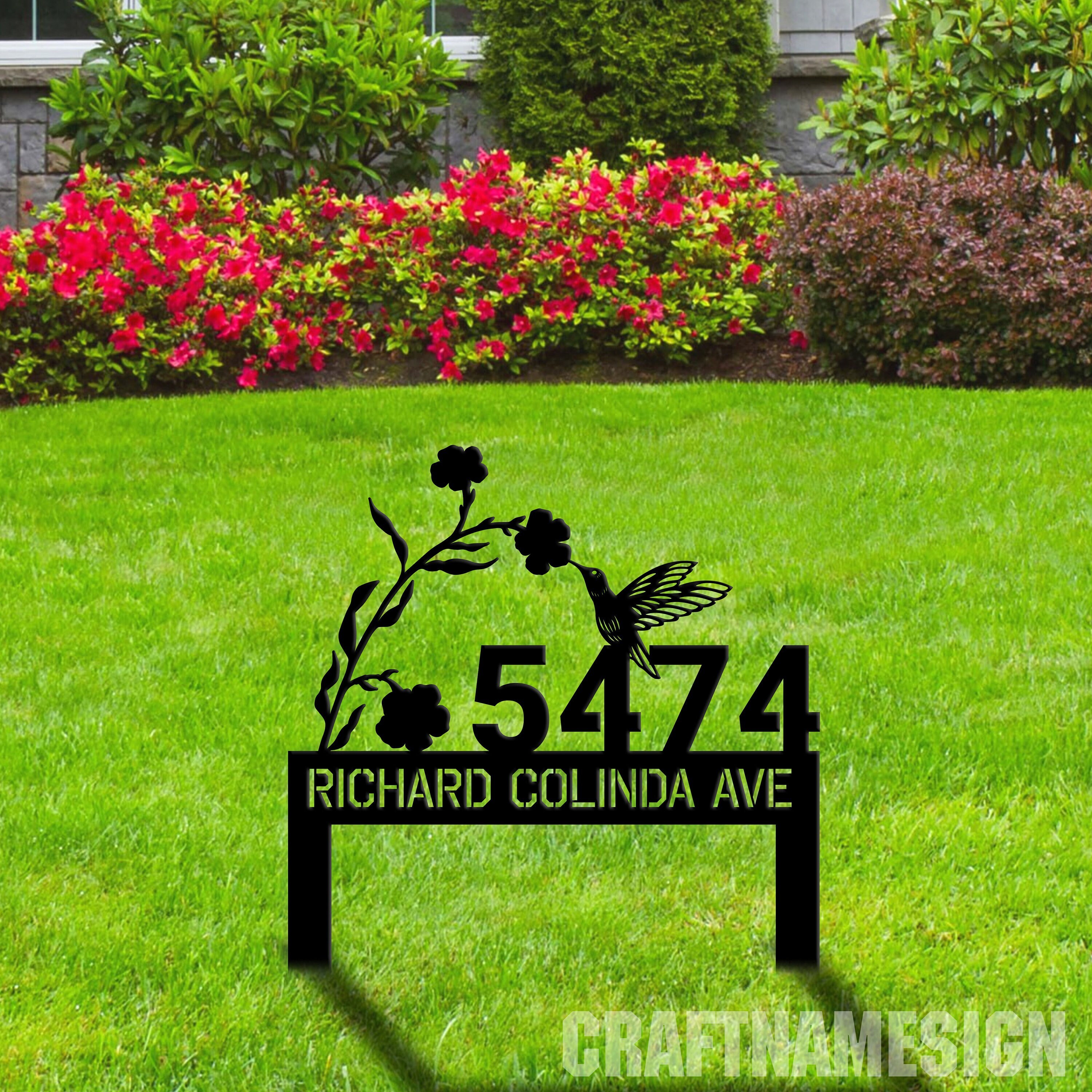 Craftnamesign Custom Hummingbird Metal Adress Sign, Home Address Sign ...
