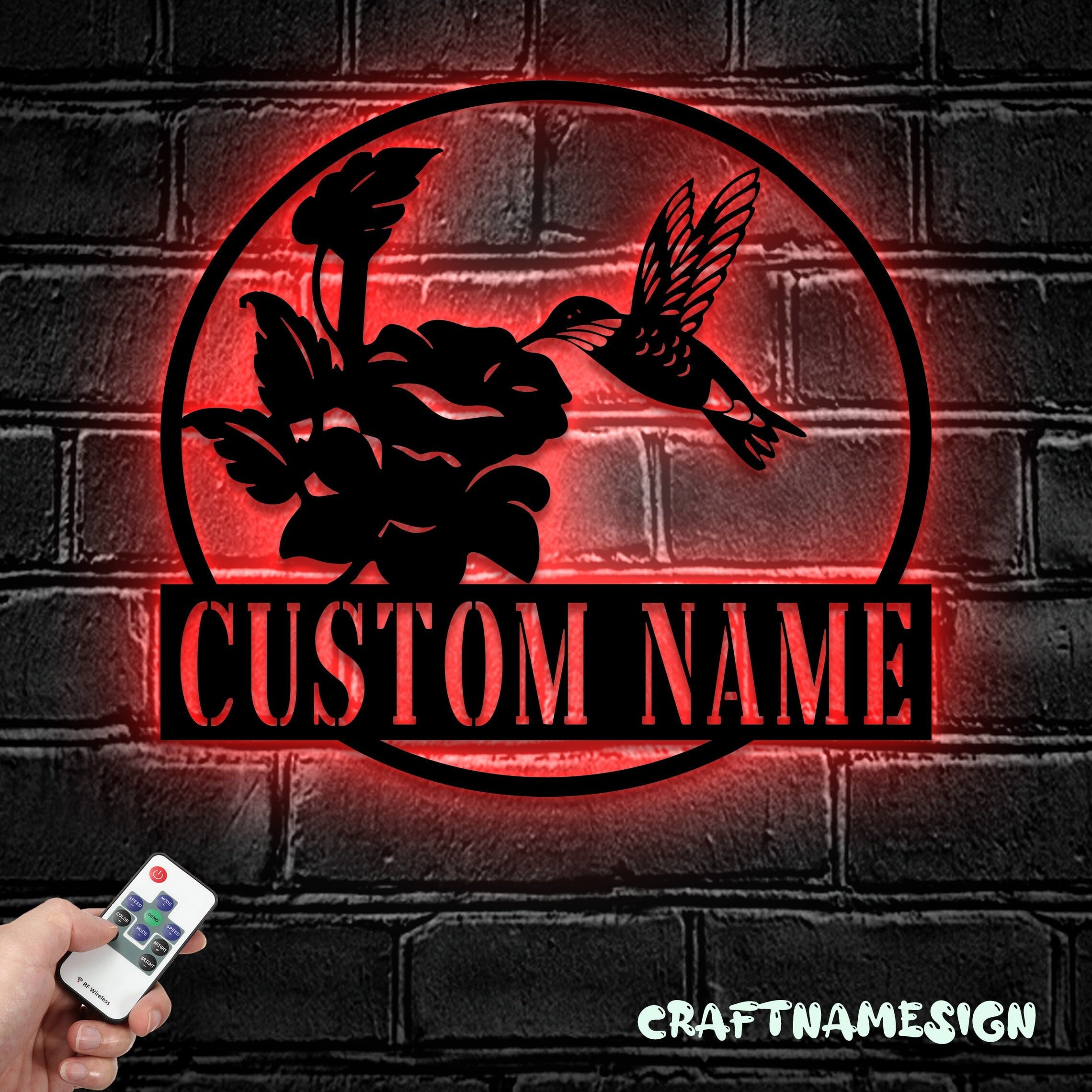 Craftnamesign Custom Hummingbird Metal Wall Art LED Light, Hummingbird ...