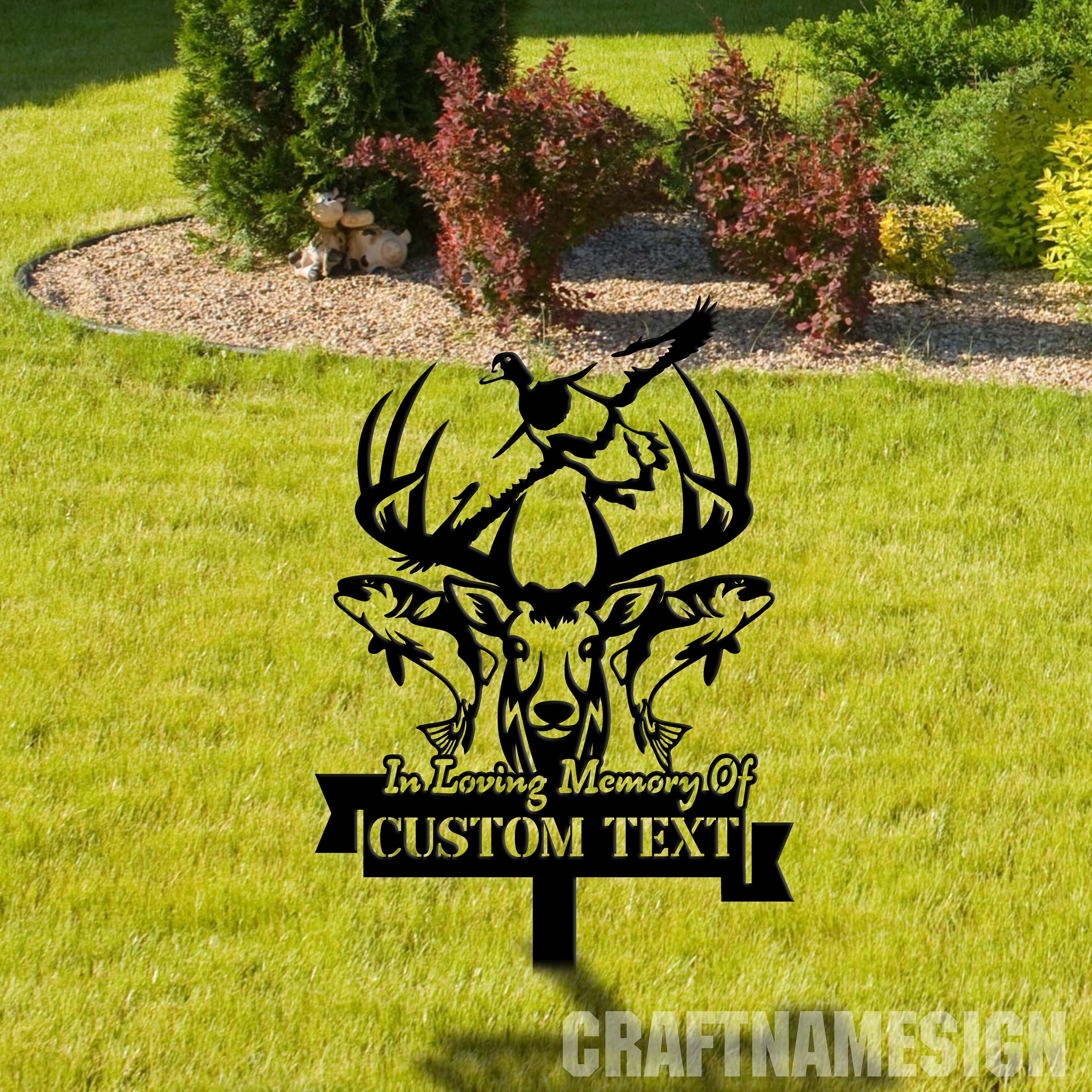 Craftnamesign Custom Hunting Memorial Stake, Hunter Grave Marker ...