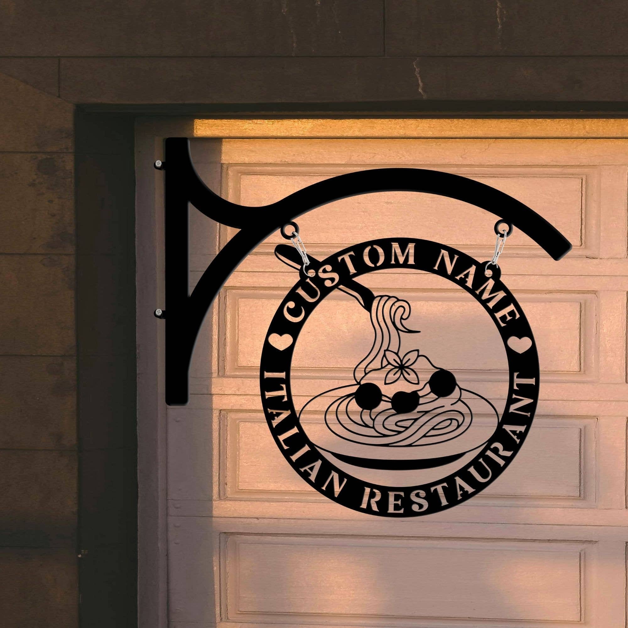 Craftnamesign Custom Italian Restaurant Metal Hanging Sign, Outdoor ...