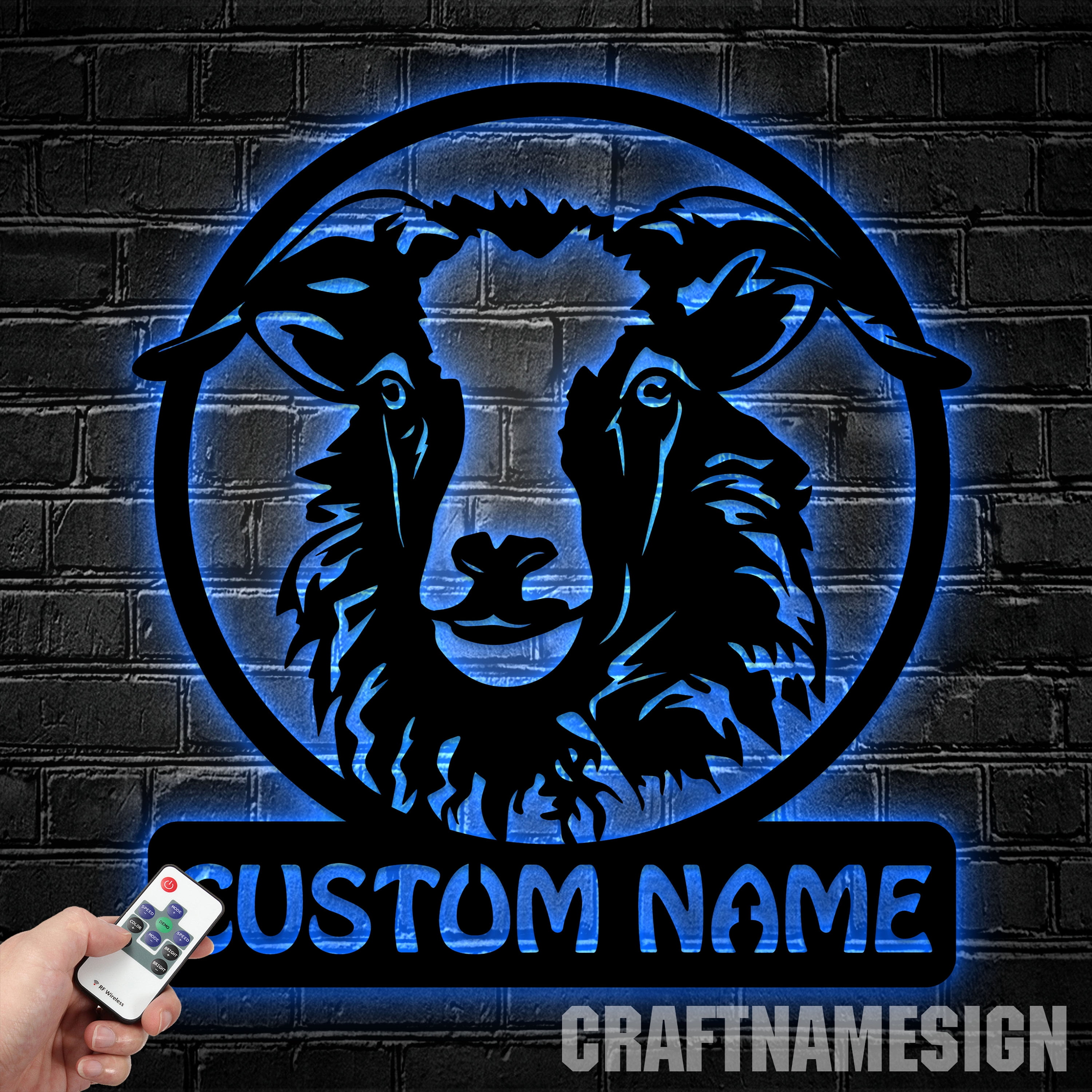 Craftnamesign Custom Jacob Sheep Metal With LED Light, Personalized ...