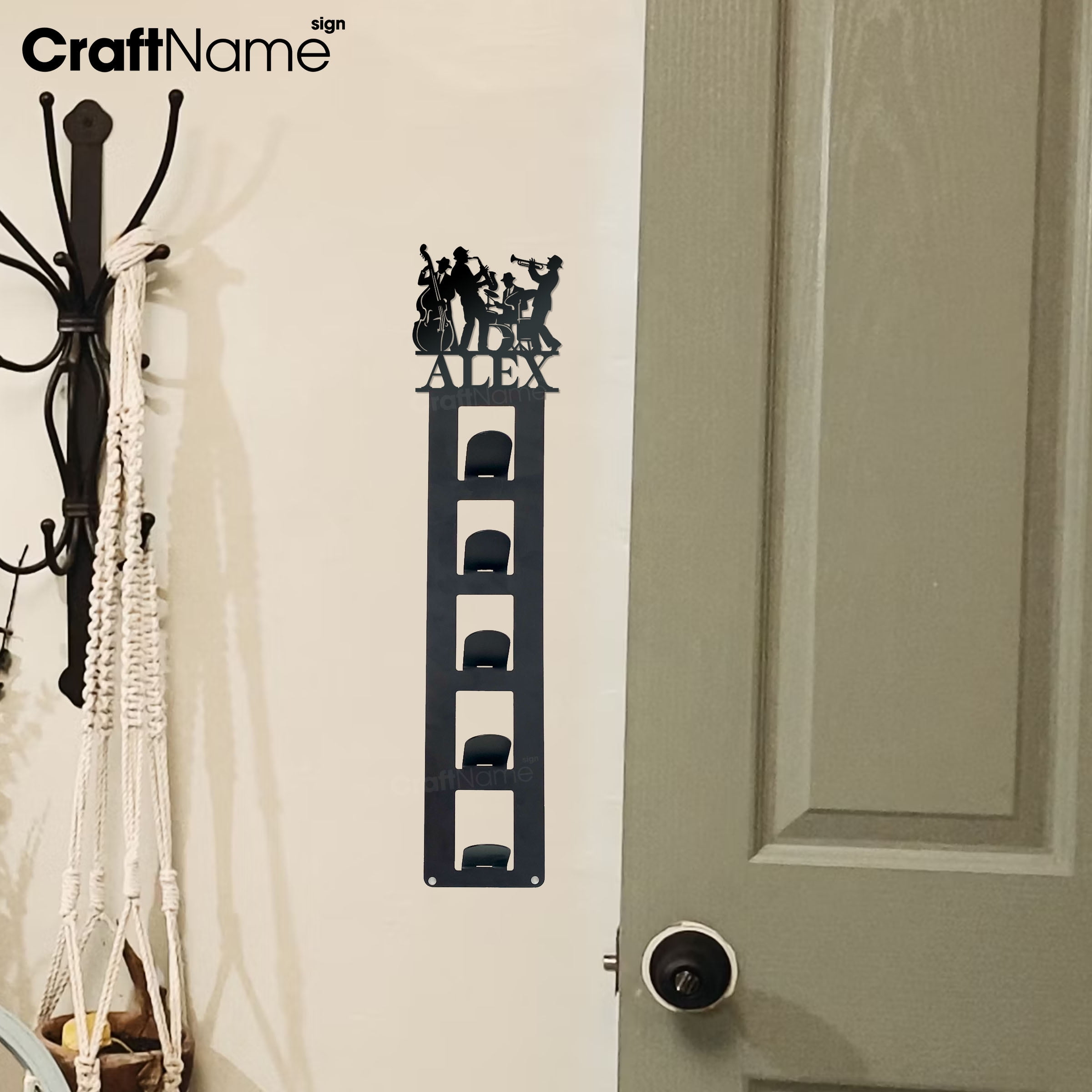 Craftnamesign Custom Jazz Band Metal Hat Rack Wall Decor, Unique Cap ...