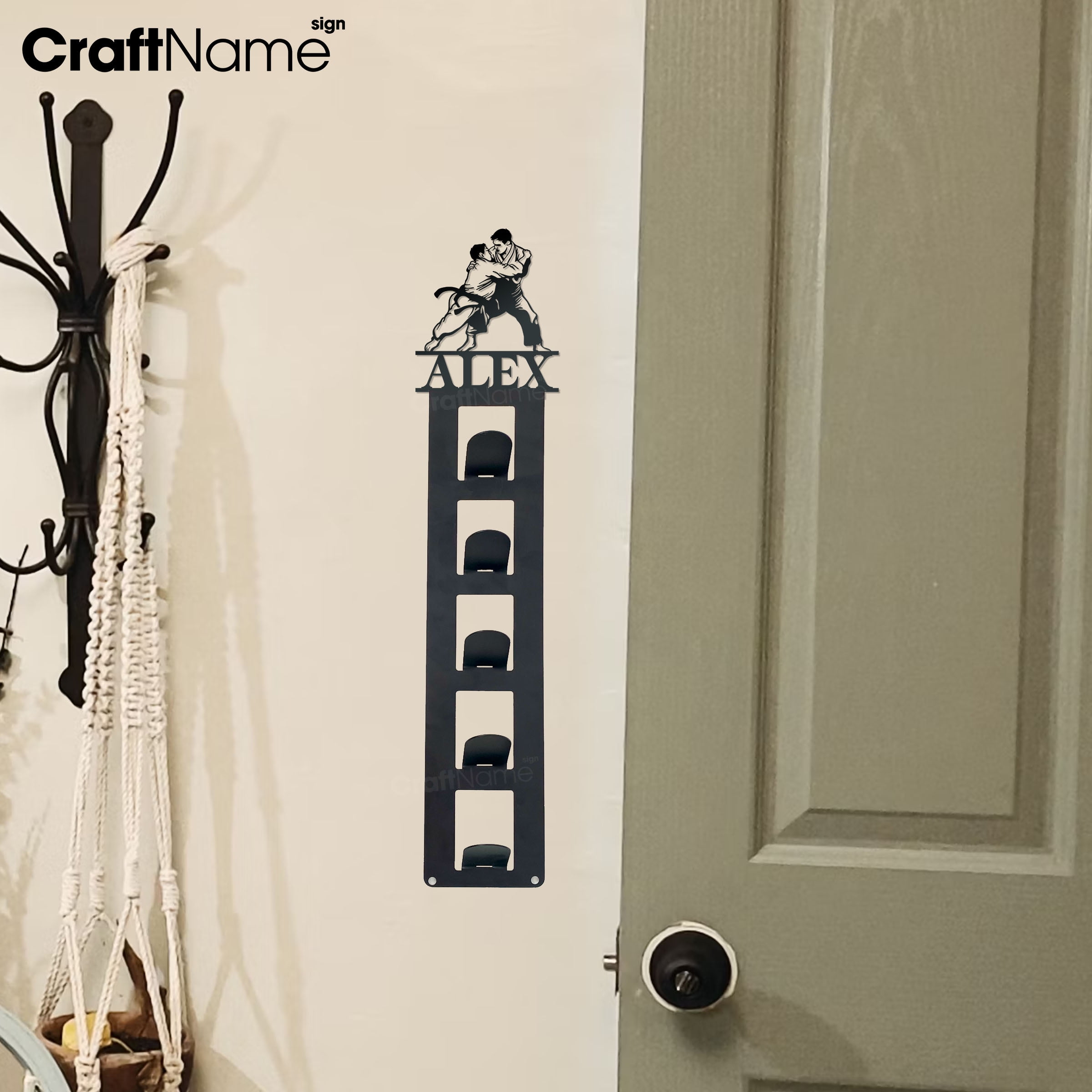 Craftnamesign Custom Judo Metal Hat Rack Wall Decor, Unique Cap Rack ...