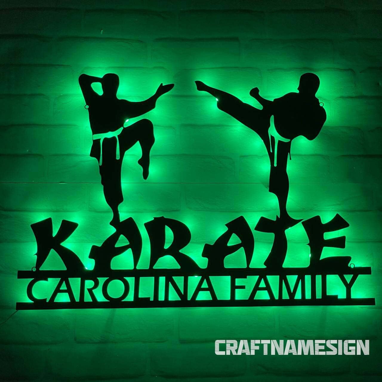 Craftnamesign Custom Karate Martial Arts Metal Sign LED Light, Karate ...