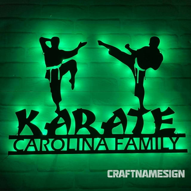 Craftnamesign Custom Karate Martial Arts Metal Sign LED Light, Karate ...