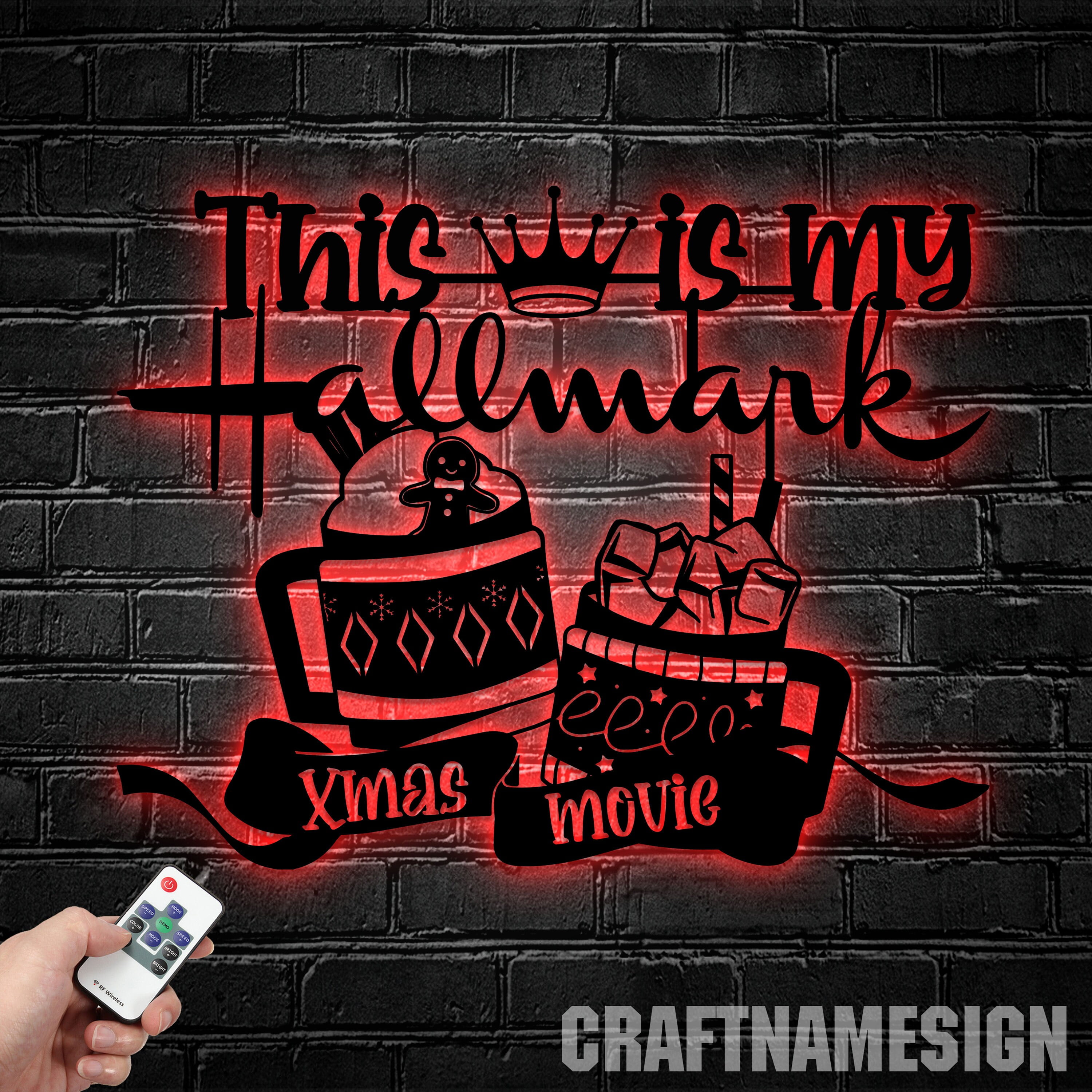 Craftnamesign This Is My Movie Metal Wall Art Led Light, Hallmark ...