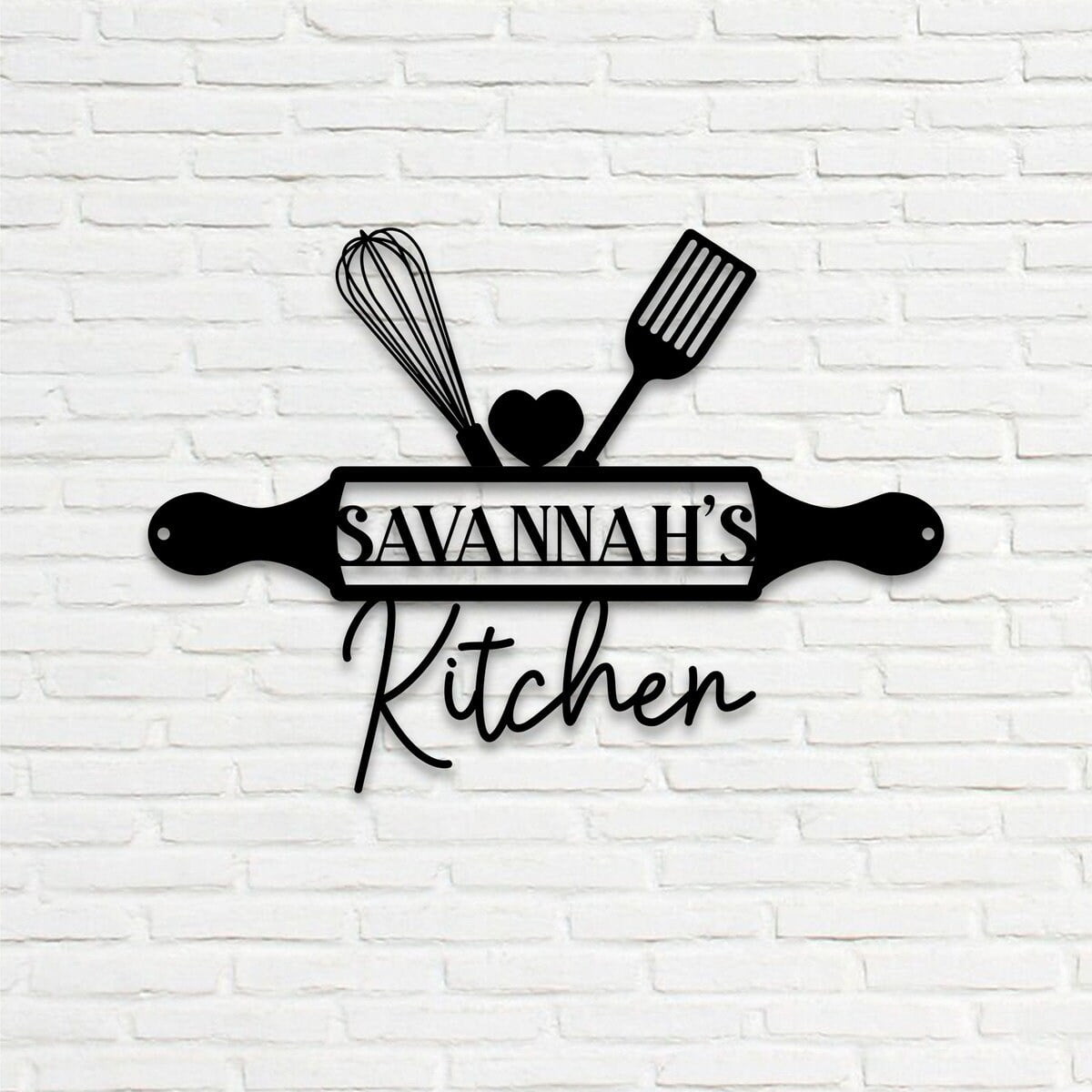 Craftnamesign Custom Kitchen Decor Metal Wall Art LED Light, Custom ...