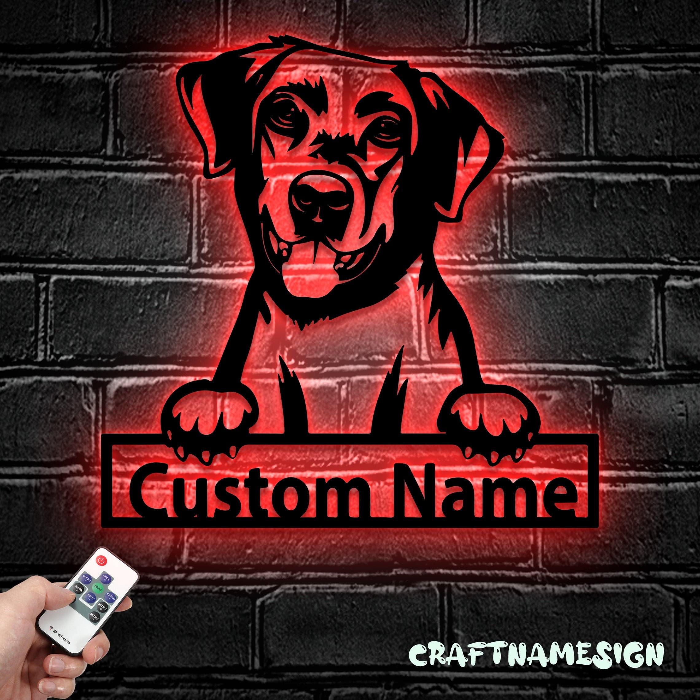 Craftnamesign Custom Labrador Retriever Metal LED Light, Custom Dog ...
