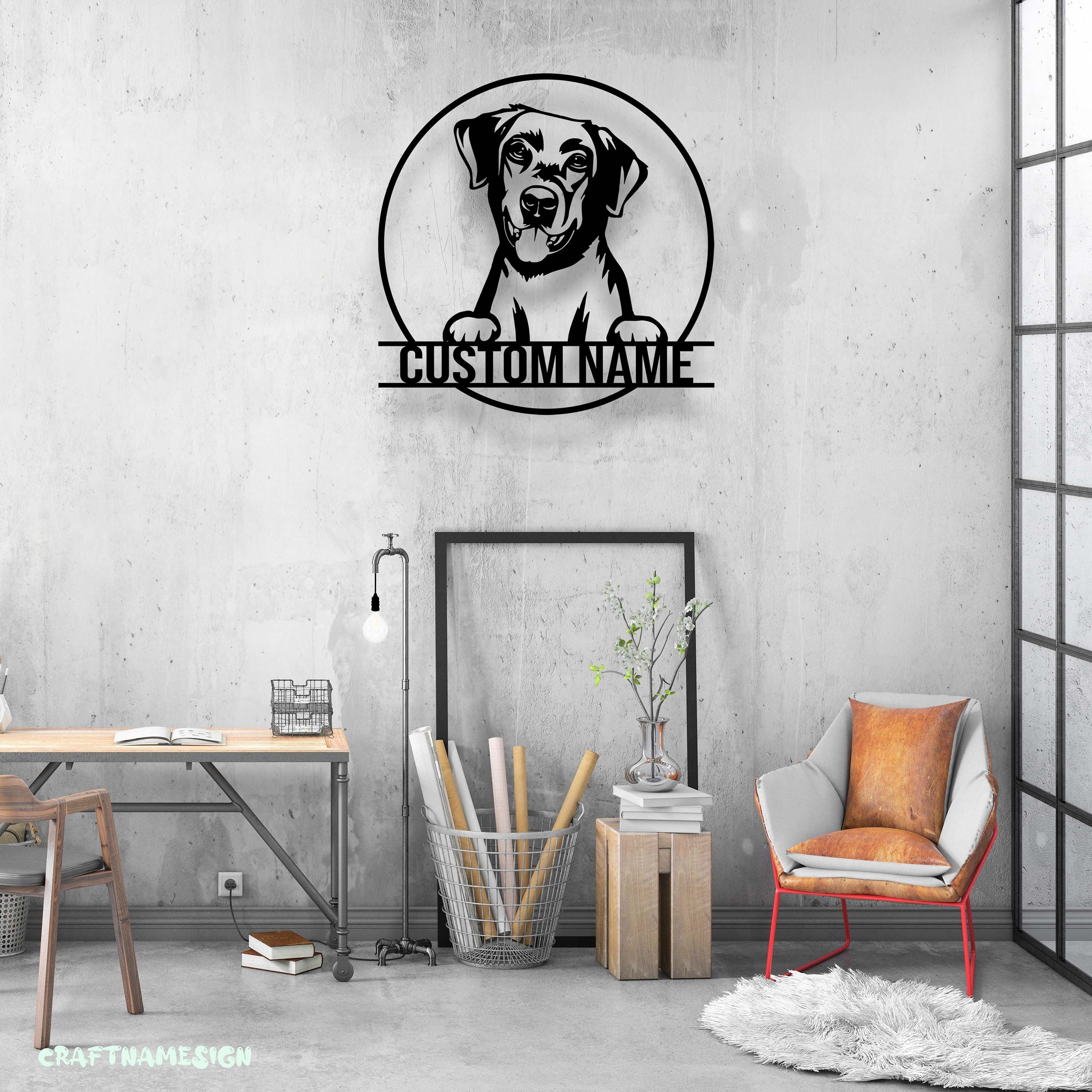 Craftnamesign Custom Labrador Retriever Metal Sign LED Light, Lab Dog ...