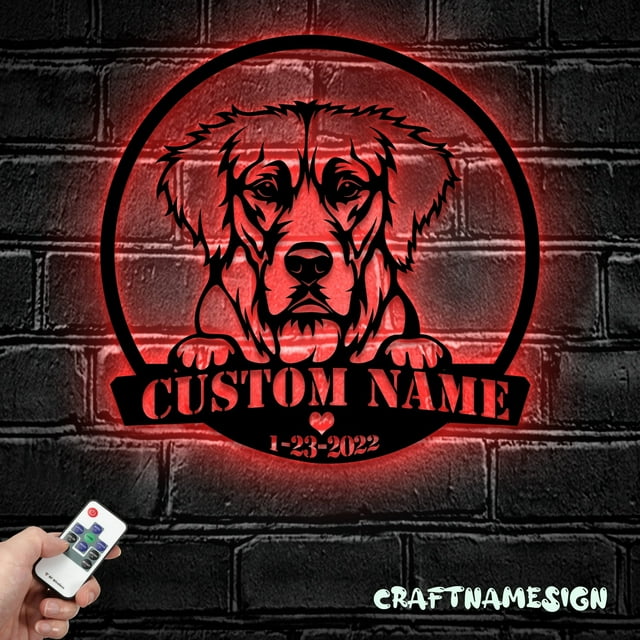 Craftnamesign Custom Labrador Retriever Metal Wall Art, Custom Black ...