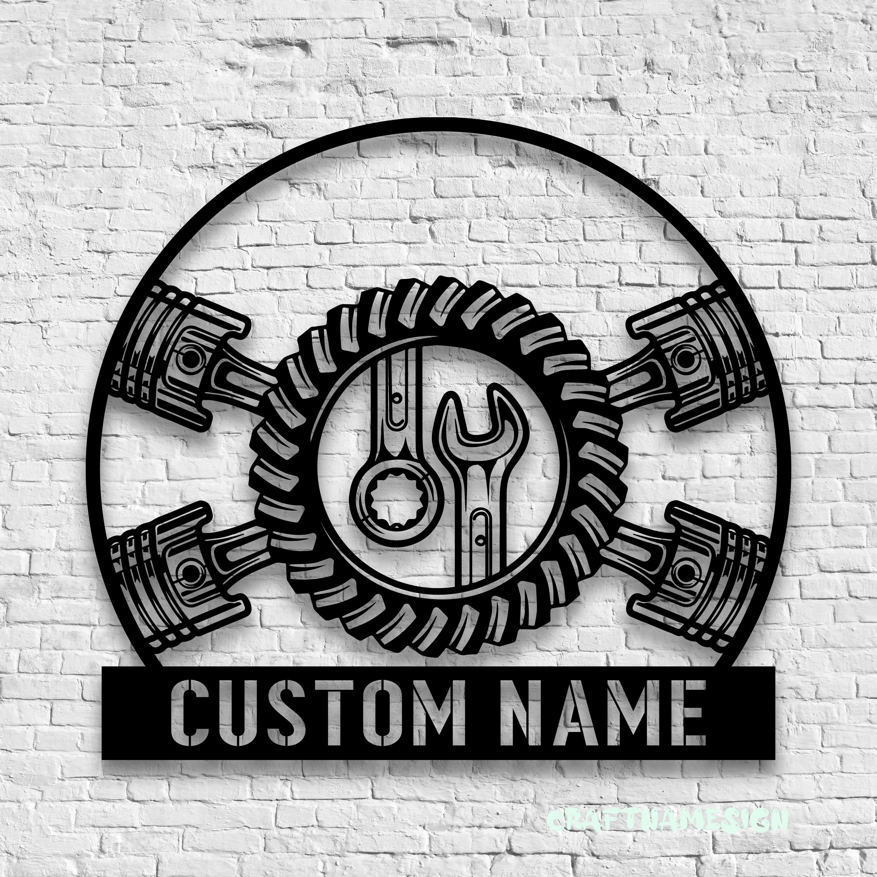 Craftnamesign Custom Tools Repair Metal Wall Art LED Light, Tools Shop ...