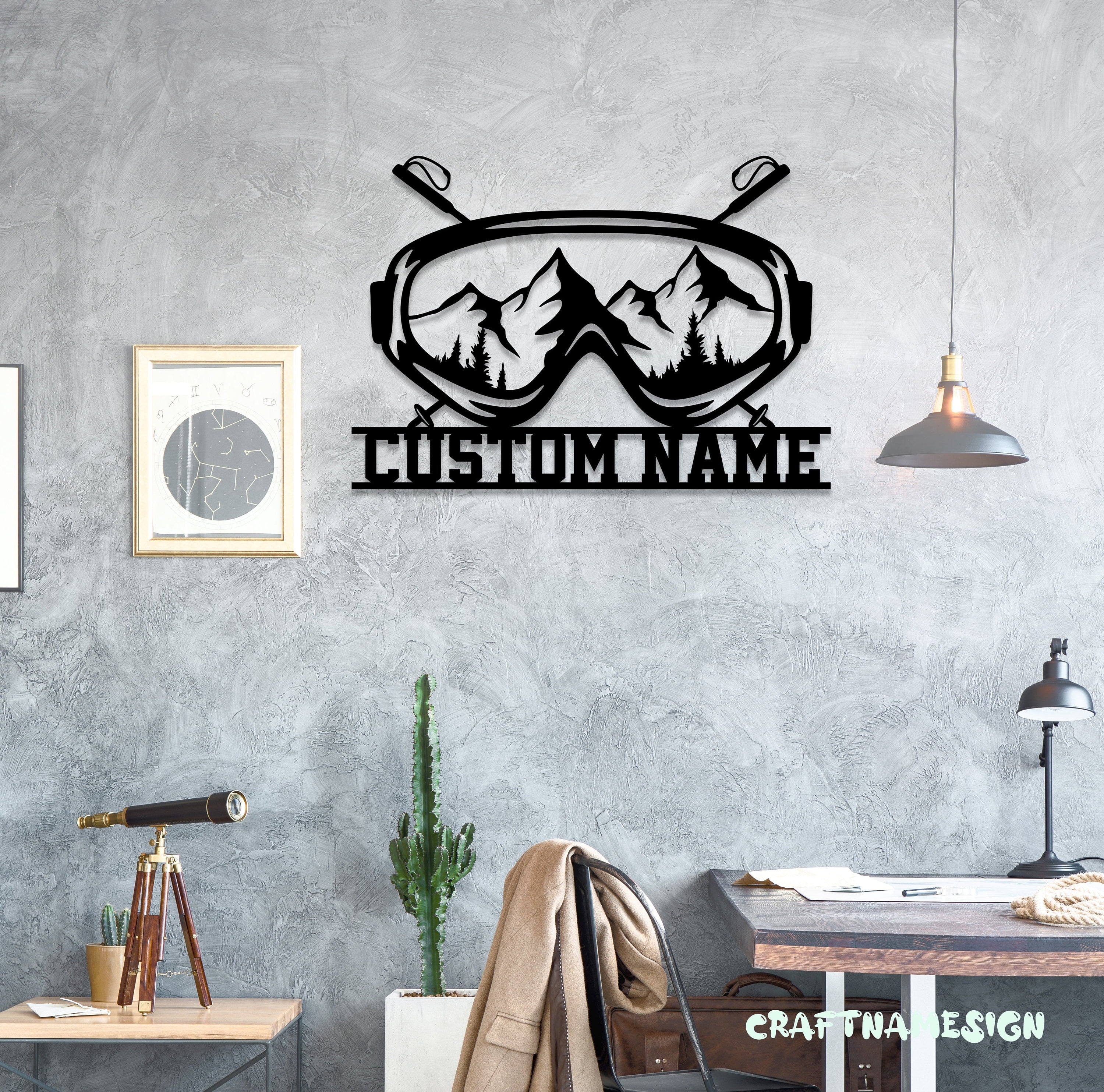 Craftnamesign Custom Snowboarding Metal Wall Art LED Light ...