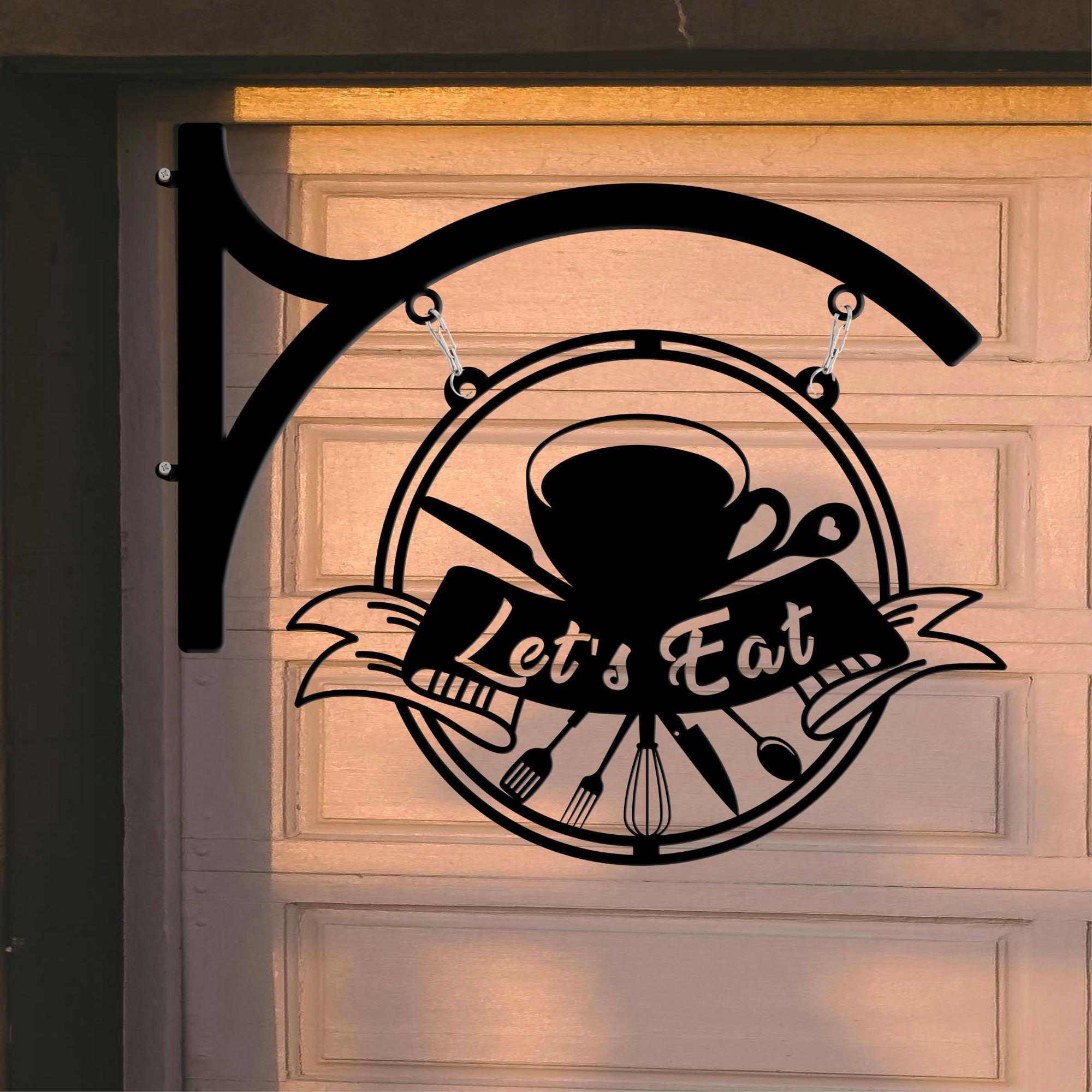 Craftnamesign Custom Let's Eat Kitchen Metal Hanging Sign Wall Decor ...
