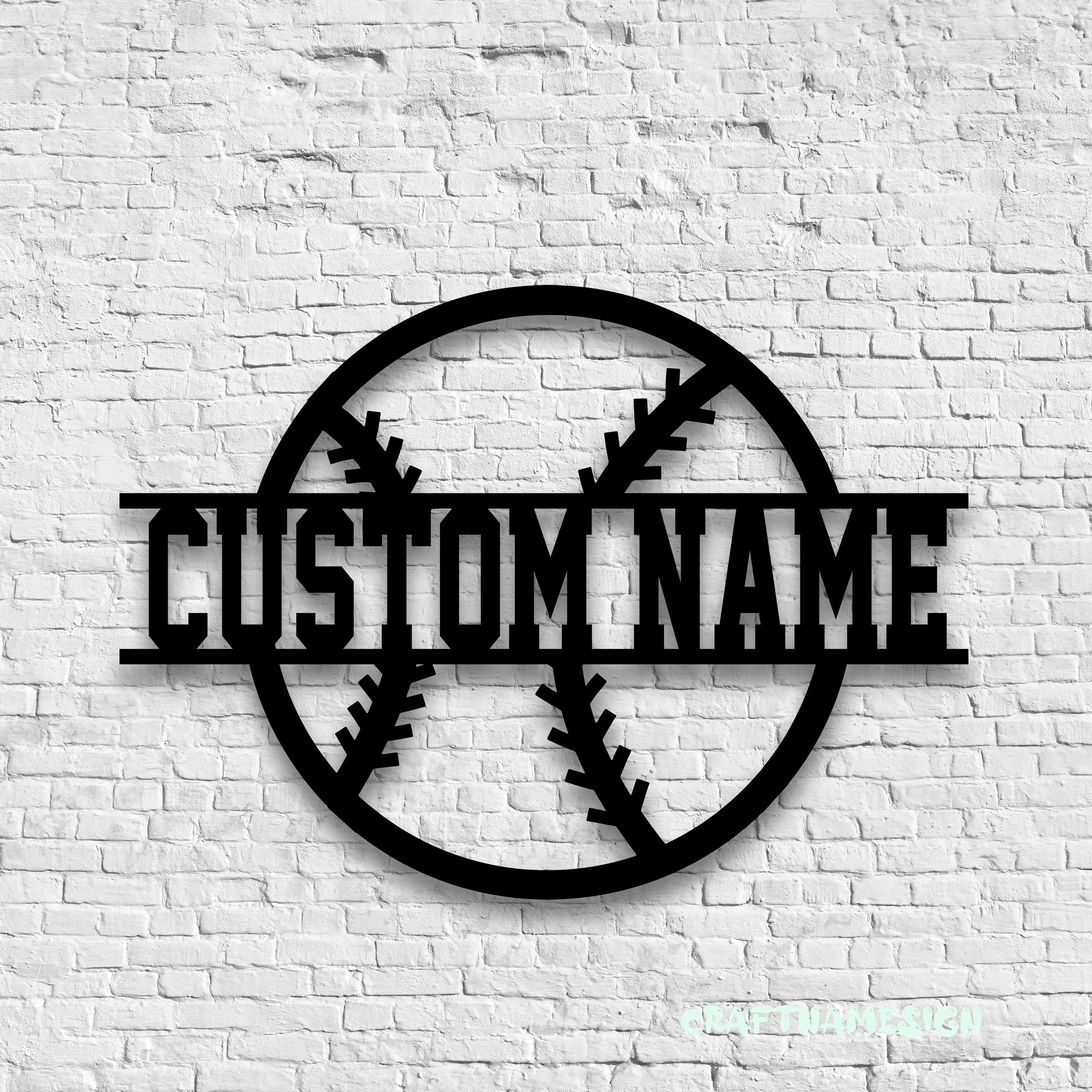 Craftnamesign Custom Softball Metal Wall Art Led Light, Custom Baseball ...