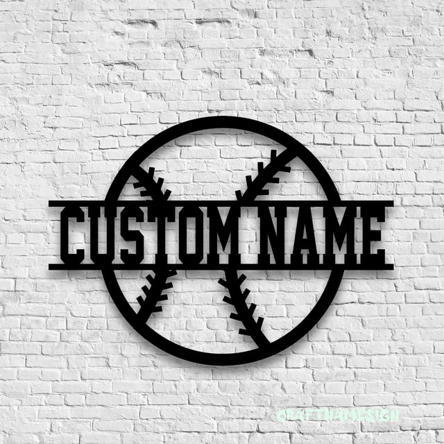 Craftnamesign Custom Softball Metal Wall Art Led Light, Custom Baseball ...