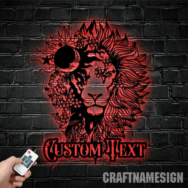 Craftnamesign Custom Lion Metal Sign, Lion Head Metal Wall Art ...