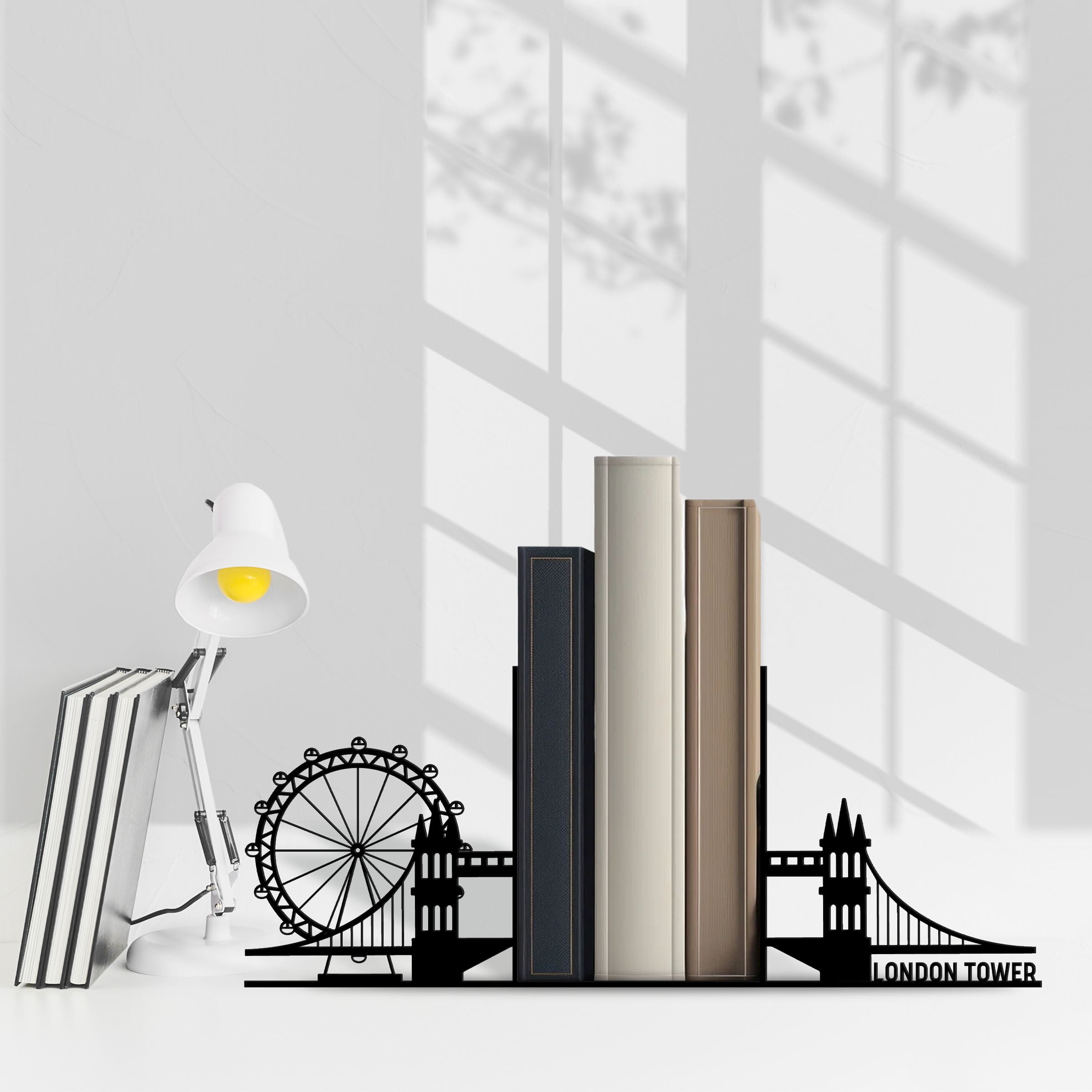 Craftnamesign Custom London Tower Bridge Metal Bookends for Shelves ...