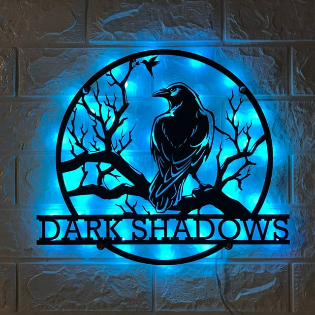 Craftnamesign Custom Raven Metal Wall Art LED Light, Personalized Crow ...