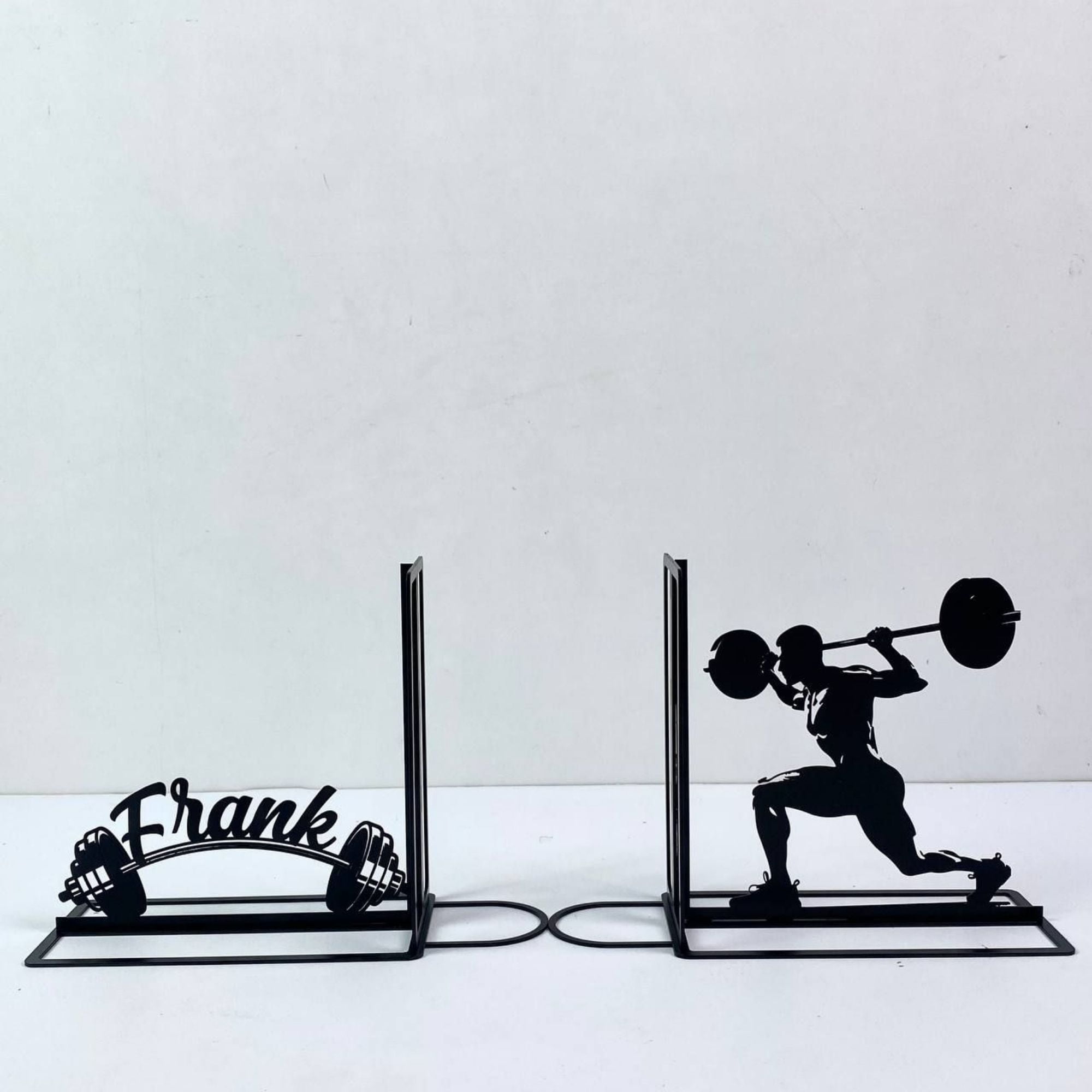 Craftnamesign Custom Man Weightlifting Metal Bookend, Weightlifting ...