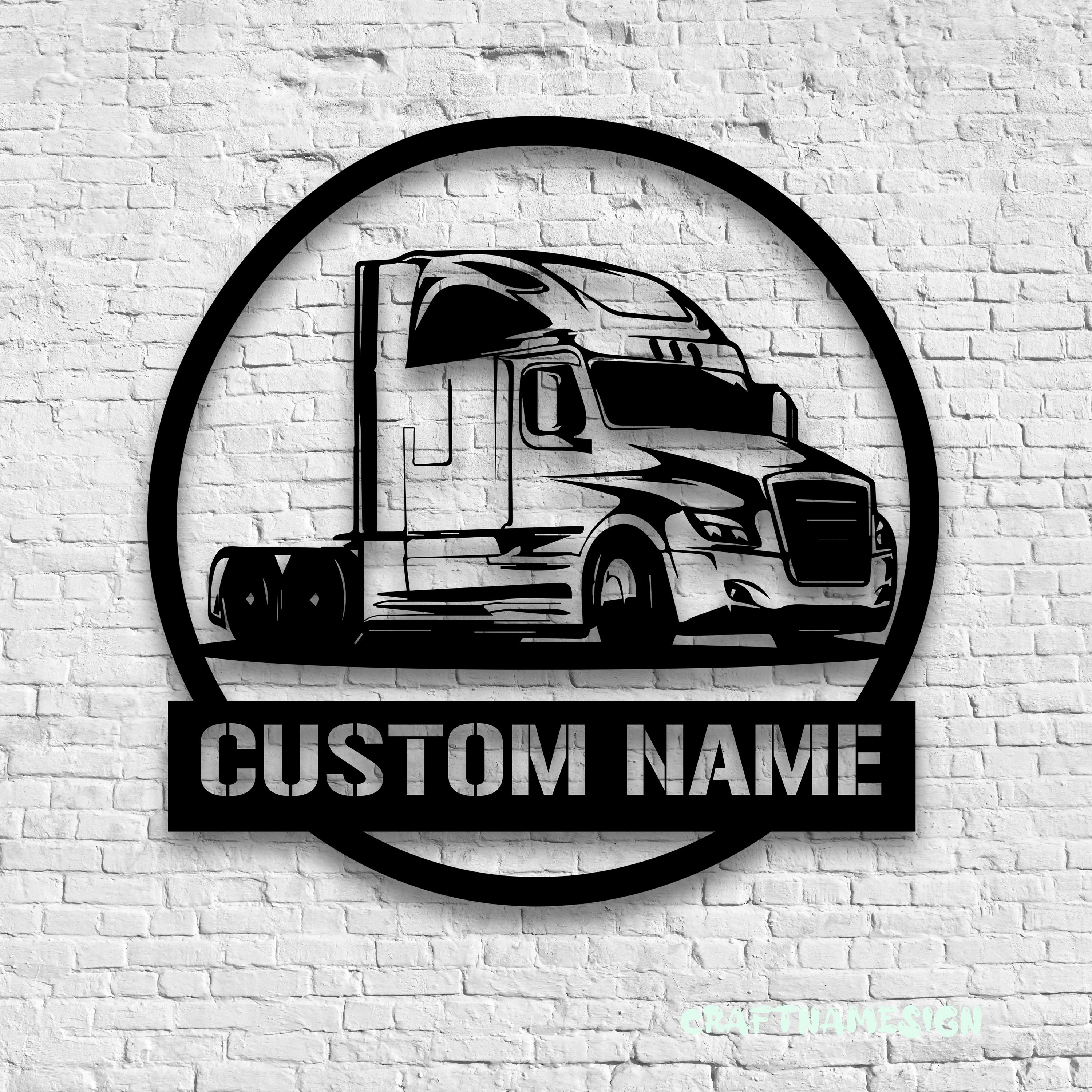 Craftnamesign Custom US Cascadia Truck Driver Metal Wall Art LED Light ...