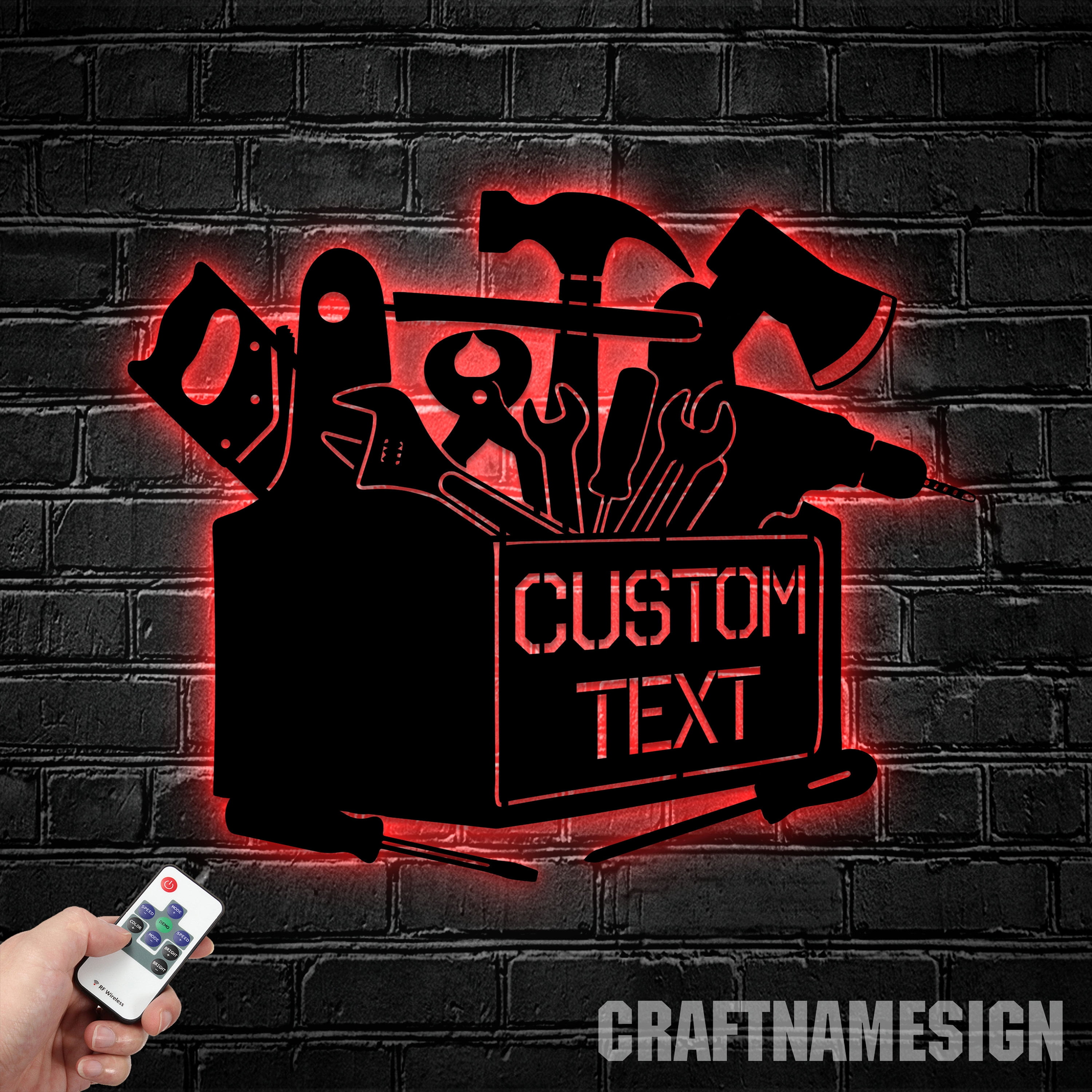 Craftnamesign Custom Mechanic Metal Wall Art LED Light, Personalized ...