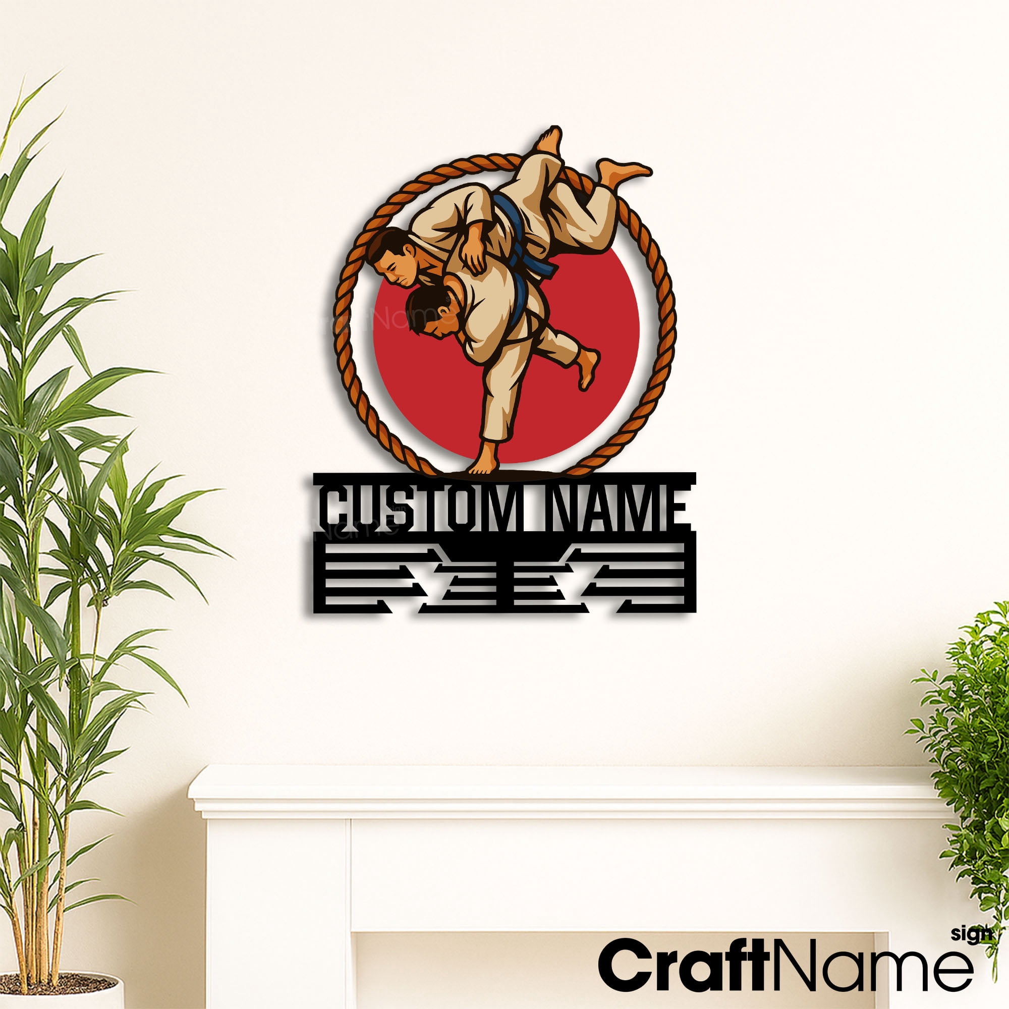 Craftnamesign Custom Metal Brazilian Jiu Jitsu Medal Hanger Wall Art ...