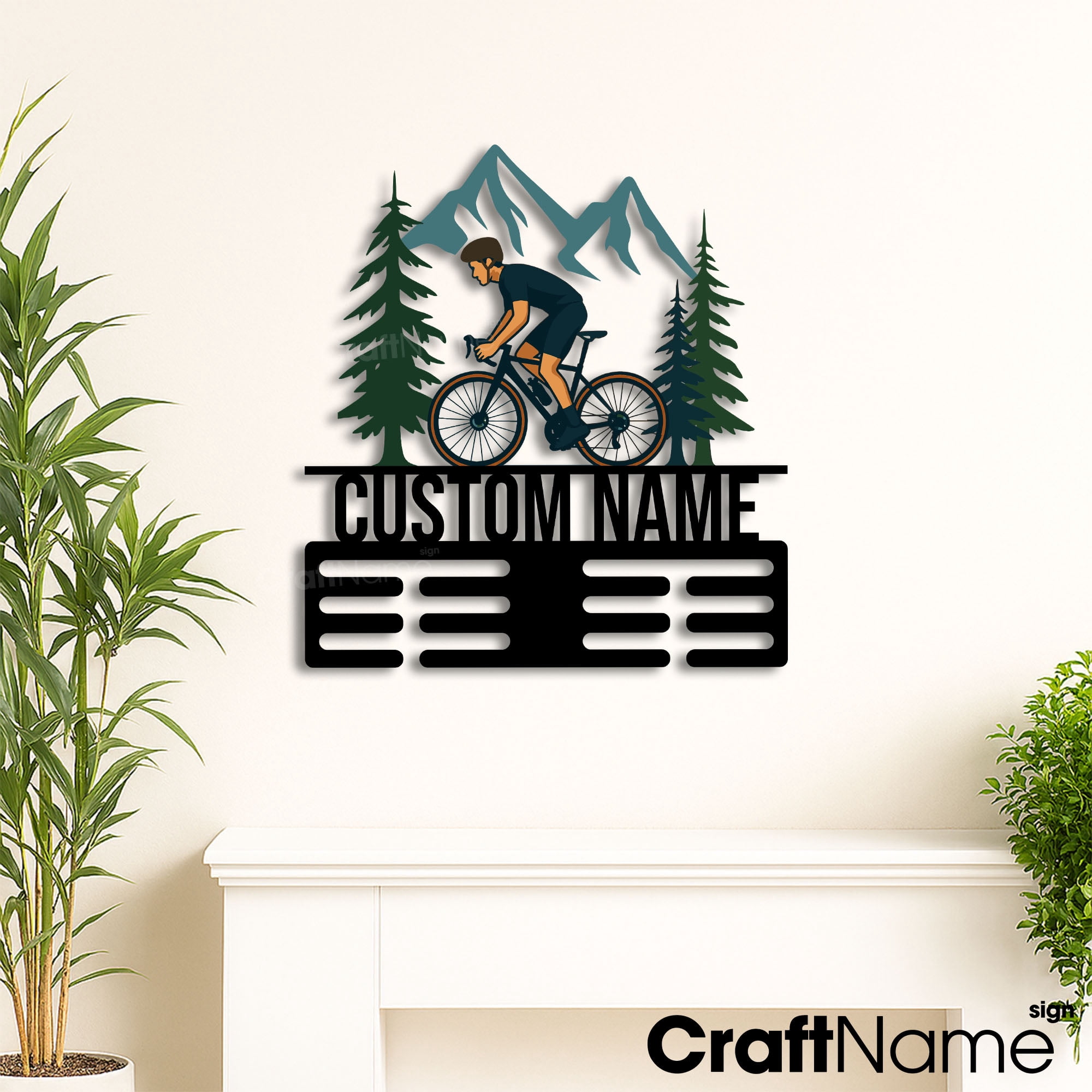 Craftnamesign Custom Metal Cycling Medal Hanger Wall Art, Medal Display ...